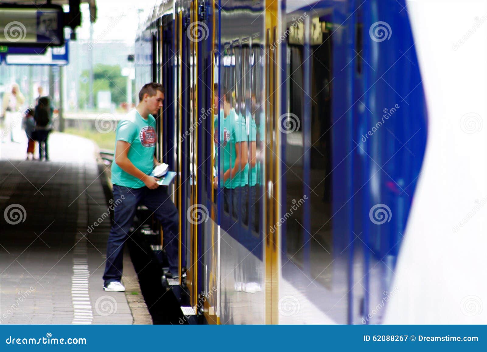 Passengers Stepping Out From The Train At The Gamla Stan Subway Station ...