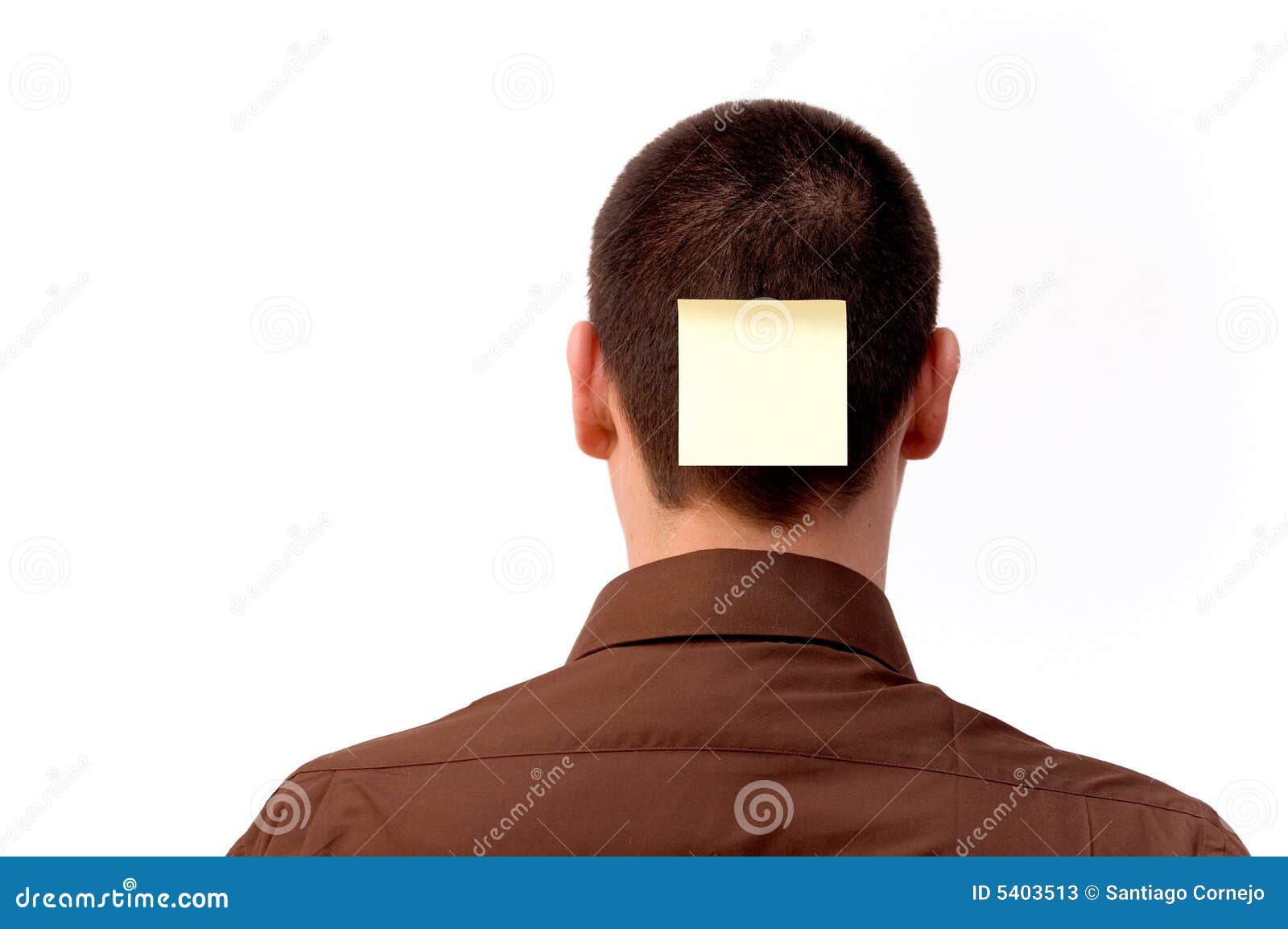 Man with sticky stock image. Image of concept, remember - 5403513