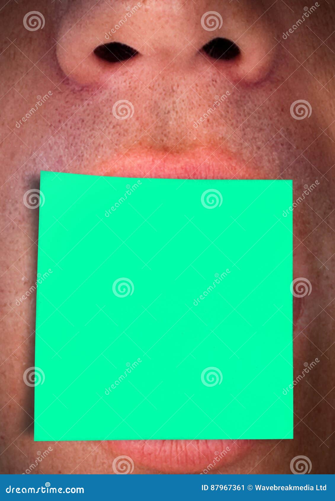 Man with Sticky Note Over His Mouth Stock Image - Image of aback, paper ...