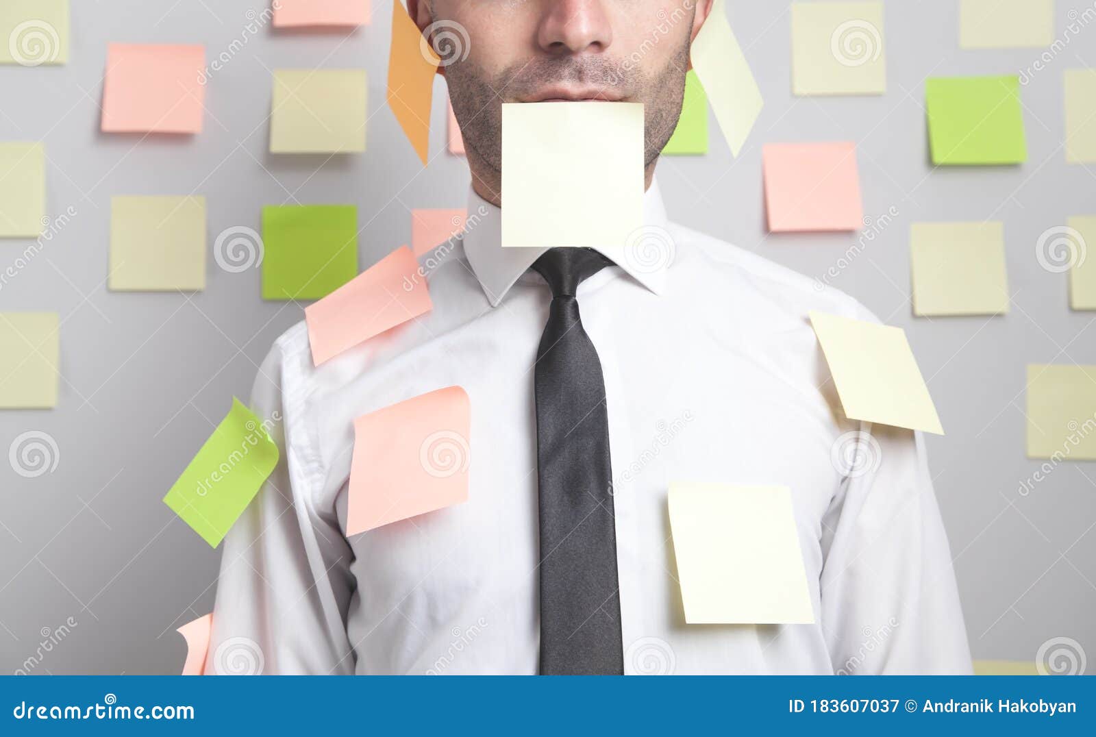 Man with a Sticky Notes in Office Stock Image - Image of post, young ...