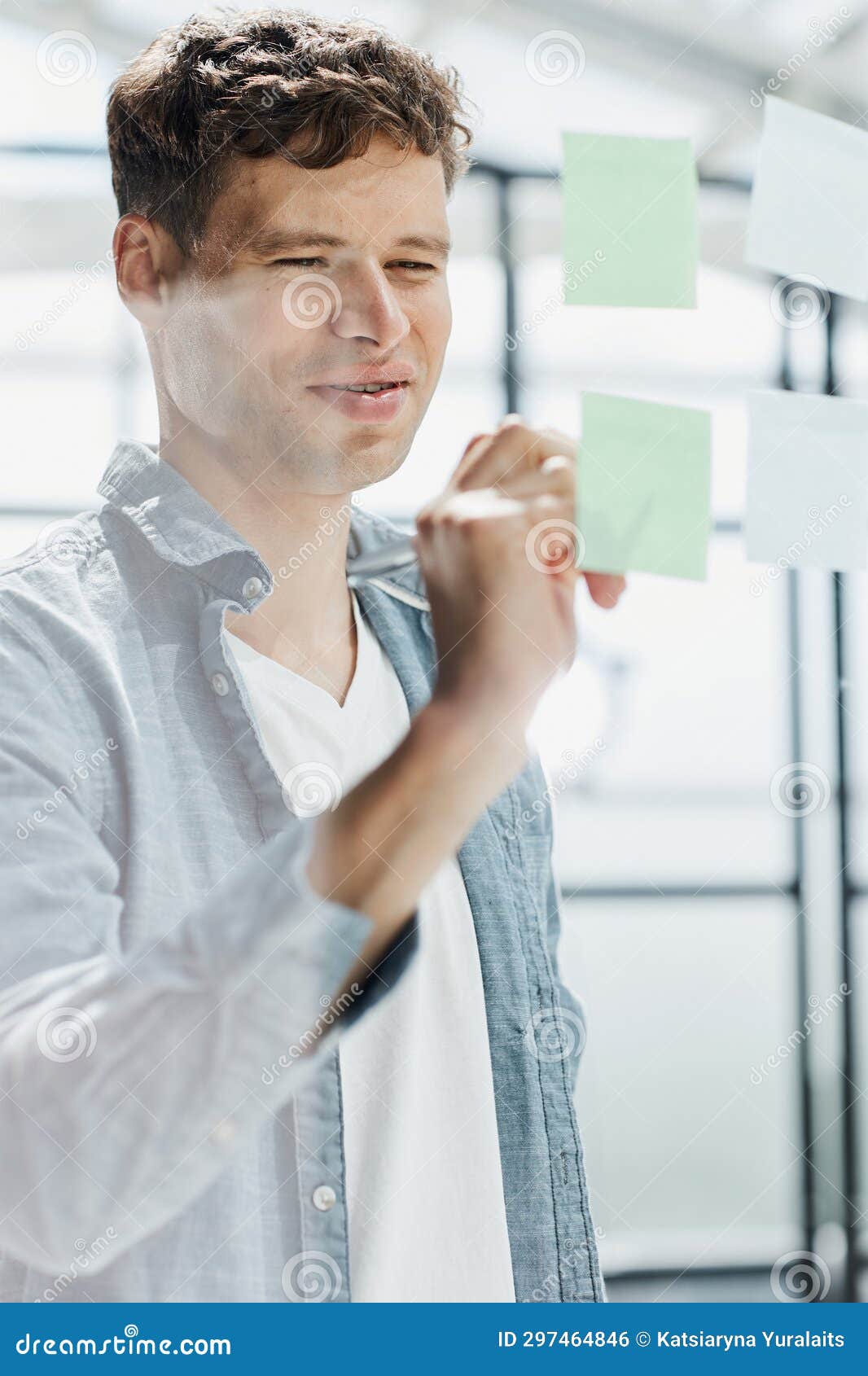 Businessman, Sticky Notes and Work Schedule for Project Planning Stock ...