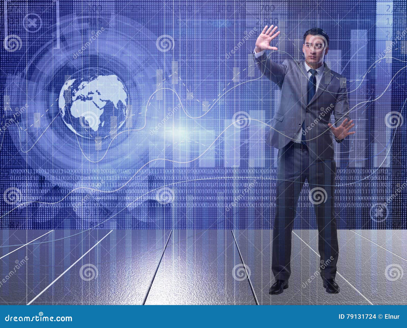 The Man in Stock Exchange Trading Concept Stock Illustration ...