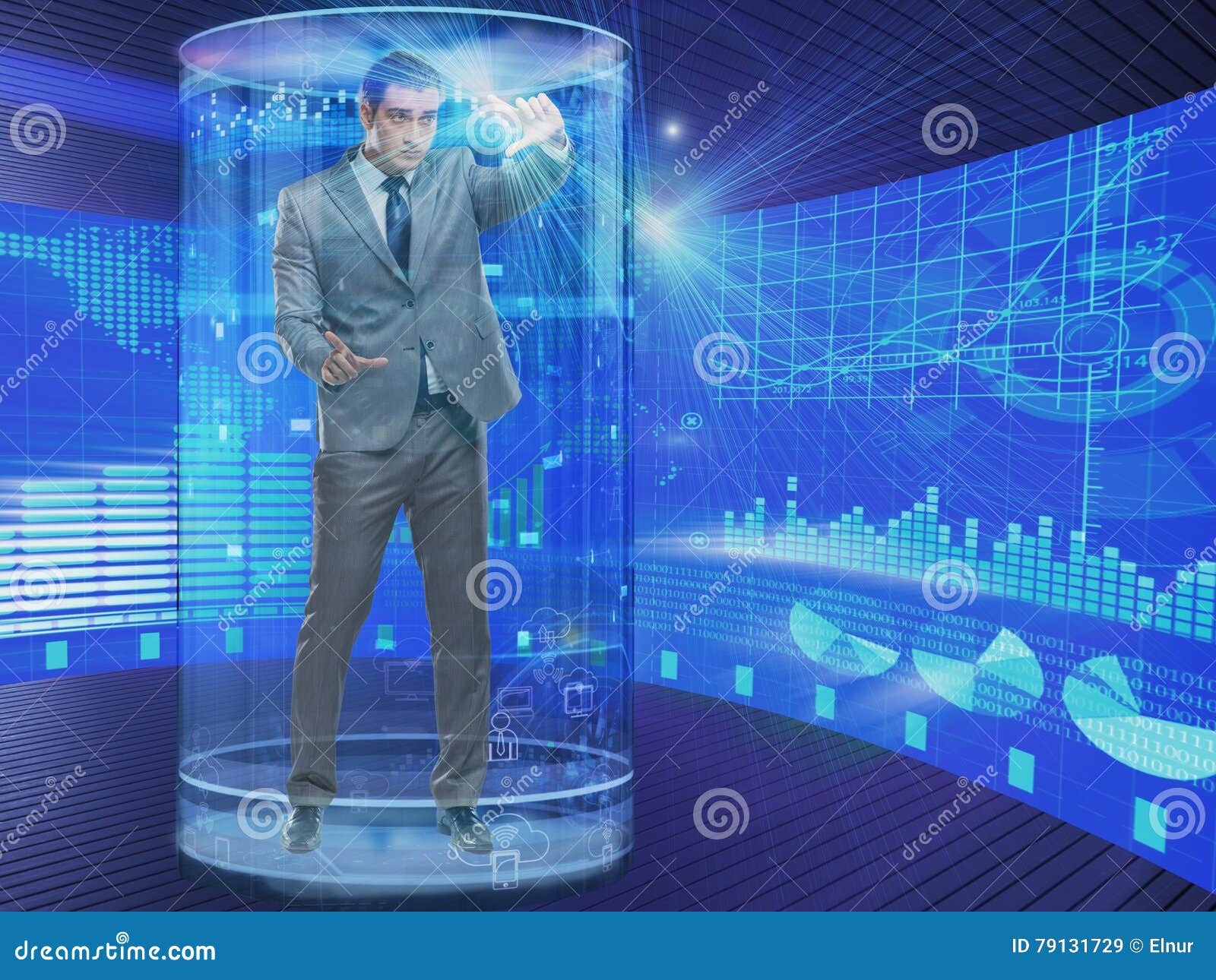 The Man in Stock Exchange Trading Concept Stock Illustration ...