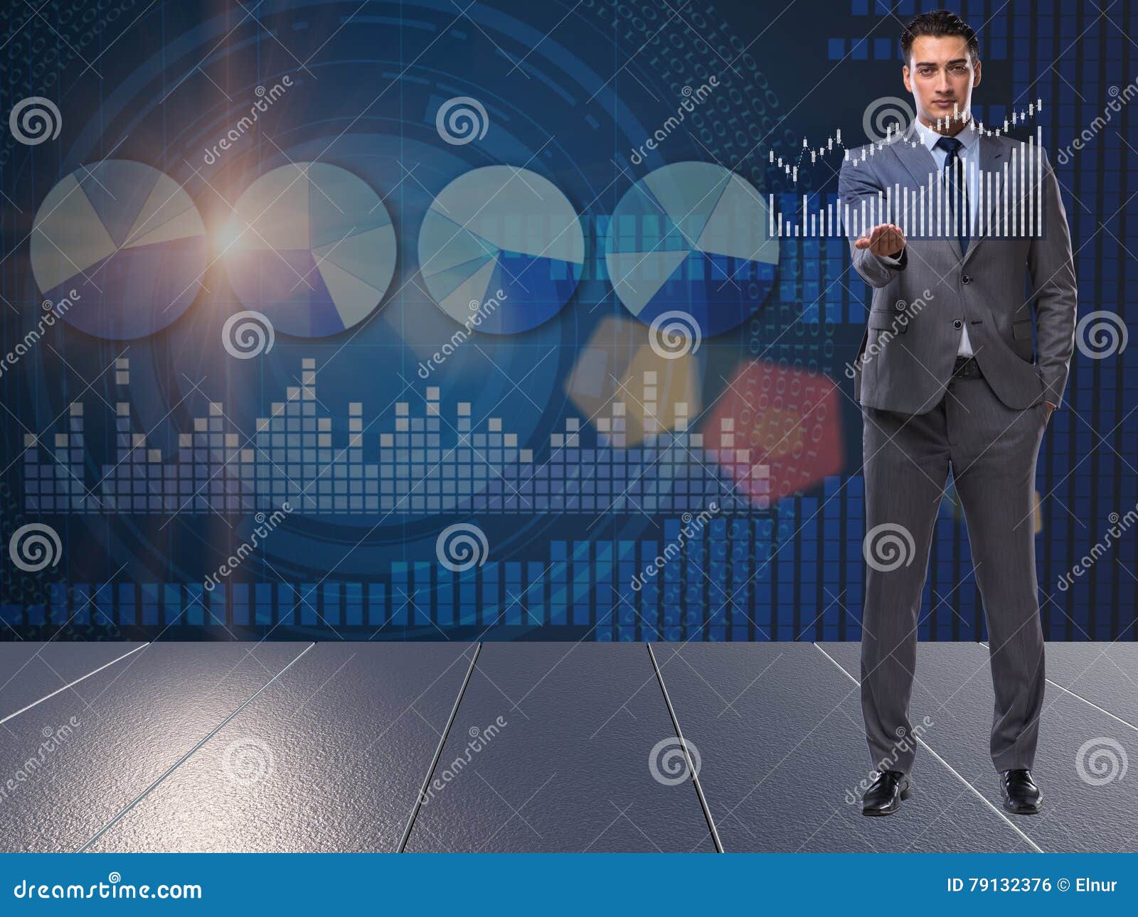 The Man in Stock Exchange Trading Concept Stock Illustration ...