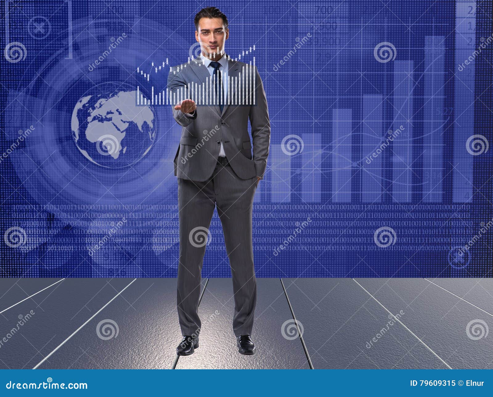 The Man in Stock Exchange Trading Concept Stock Illustration ...