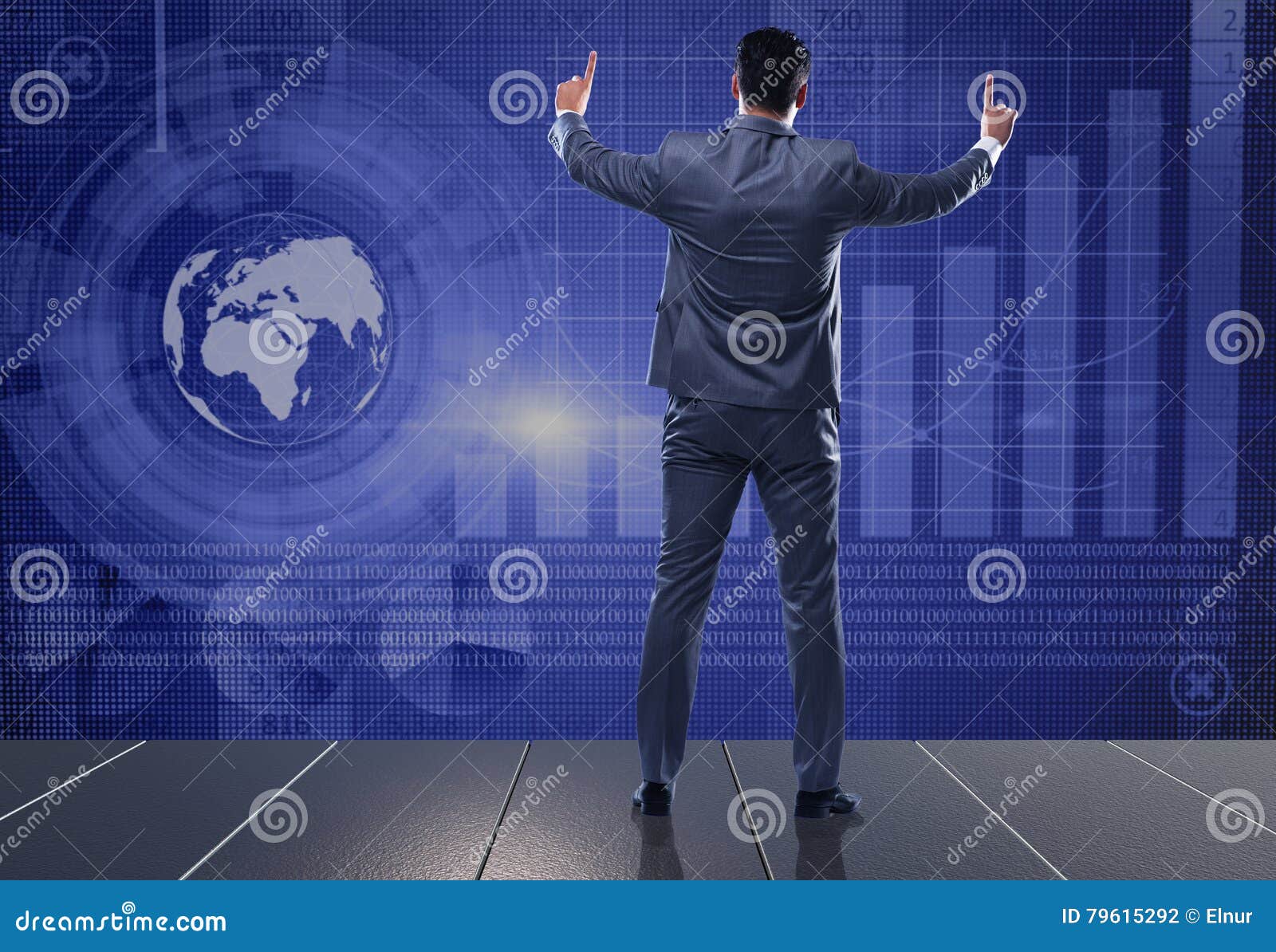 The Man in Stock Exchange Trading Concept Stock Illustration ...