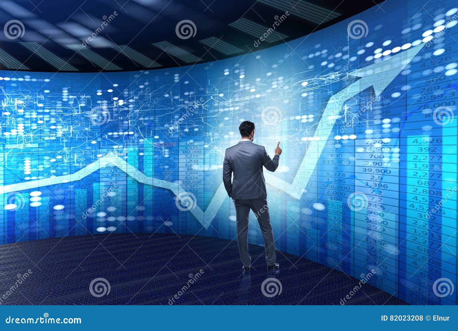 The Man in Stock Trading Business Concept Stock Illustration ...