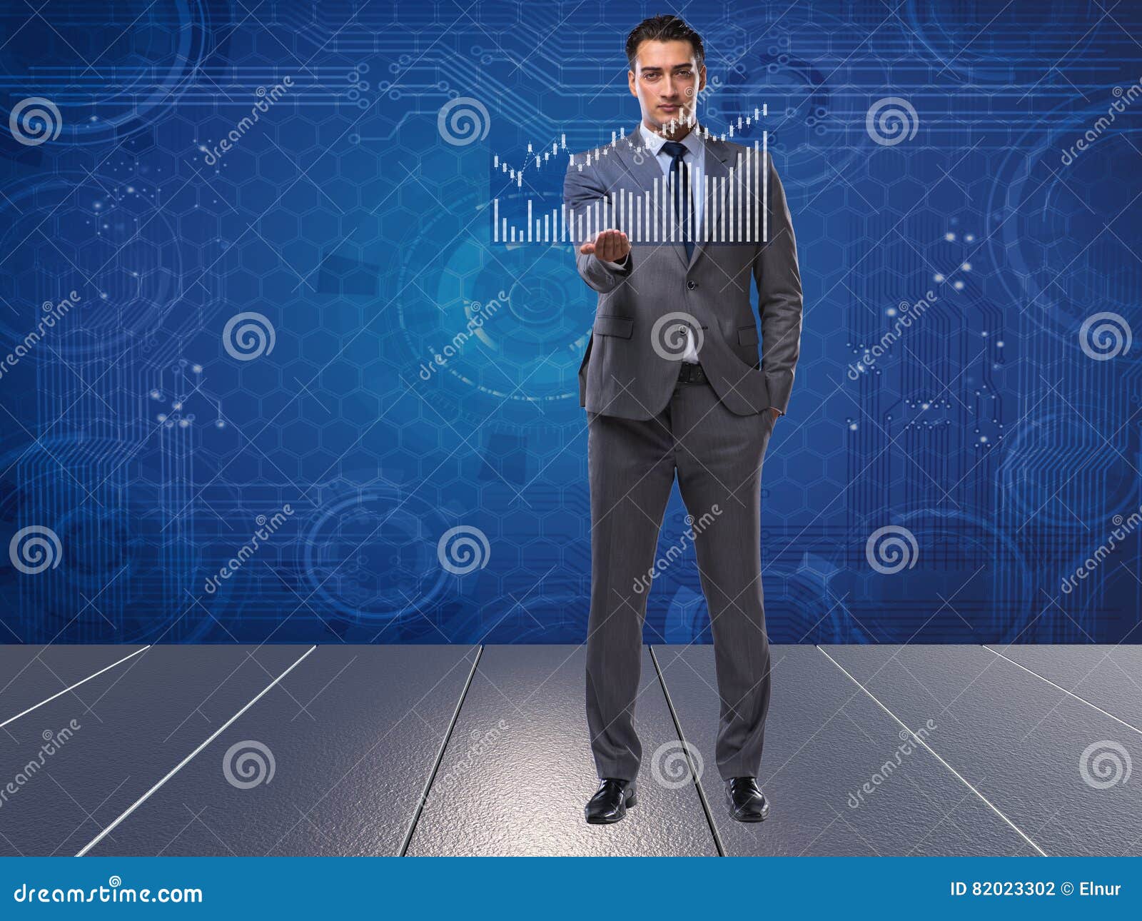 The Man in Stock Trading Business Concept Stock Illustration ...