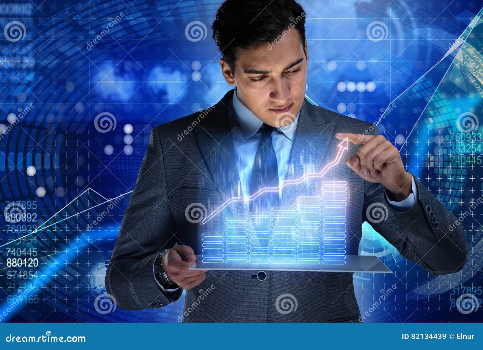 The Man in Stock Trading Business Concept Stock Image - Image of graph ...