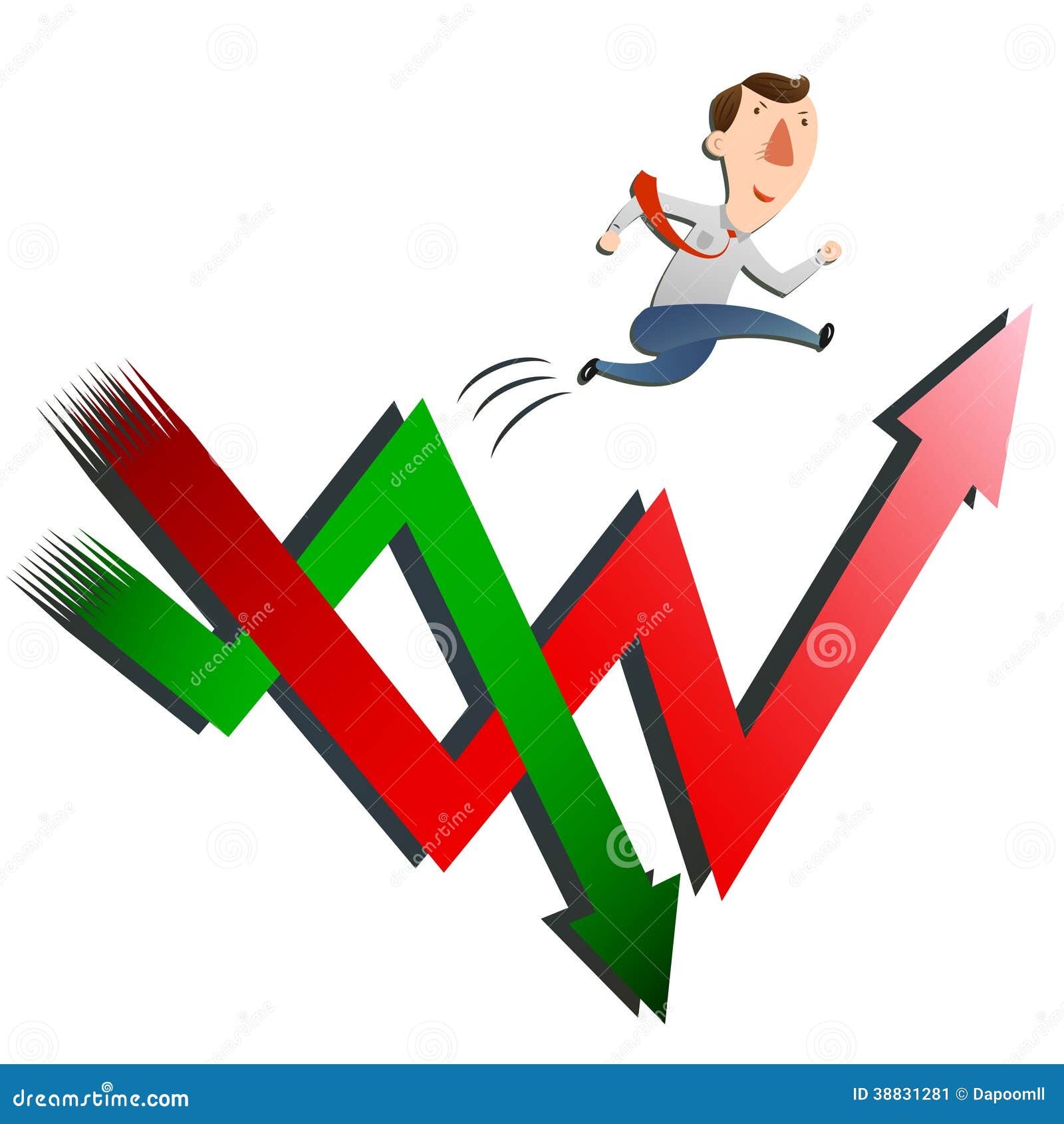 Man with stocks rise stock illustration. Illustration of people - 38831281