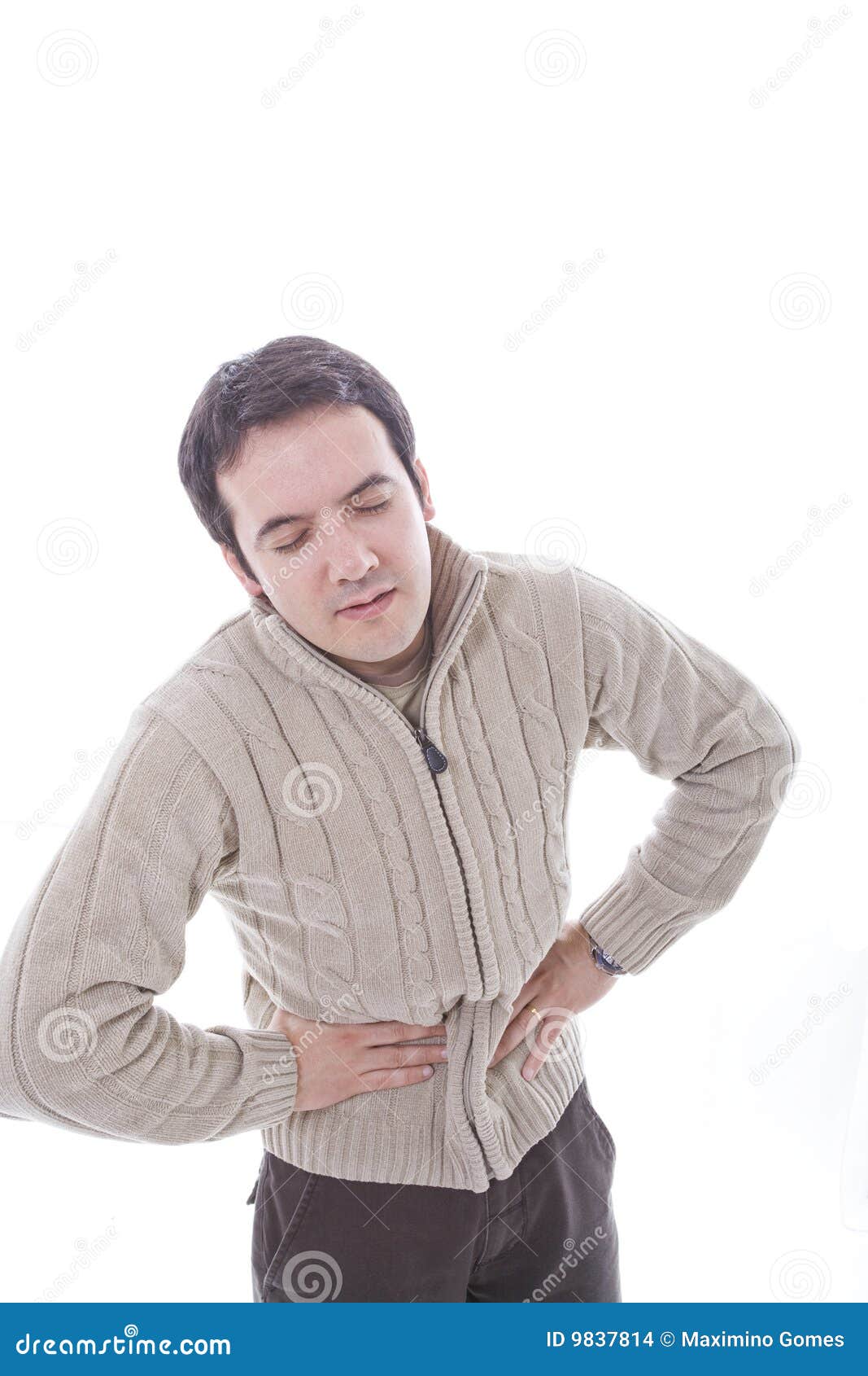 Man with stomach ache stock photo. Image of stress, hurting - 9837814