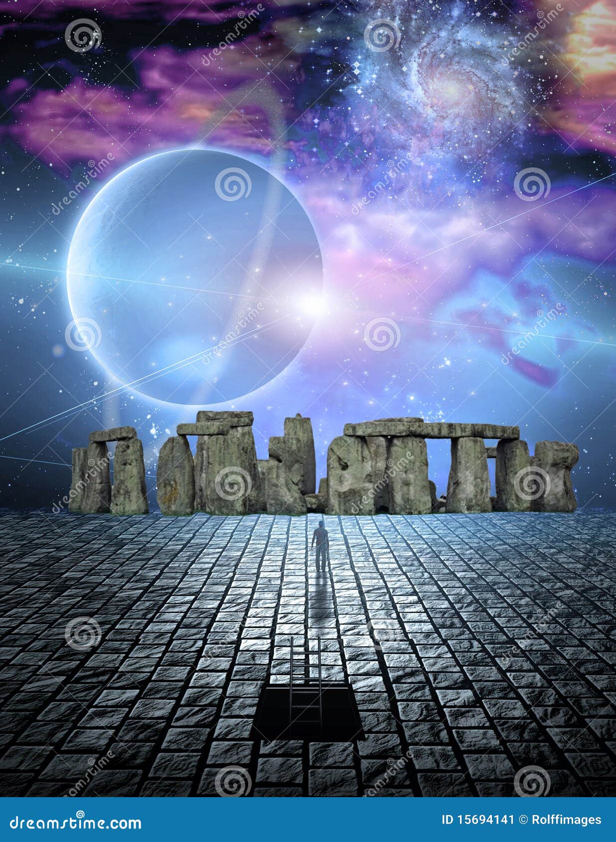 Man Before Stone Structure Stock Image | CartoonDealer.com #15694141