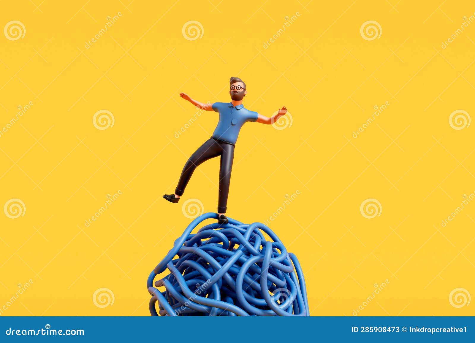 A Man Stood on a Tangled Ball of String. Overcoming Stress and Mental ...