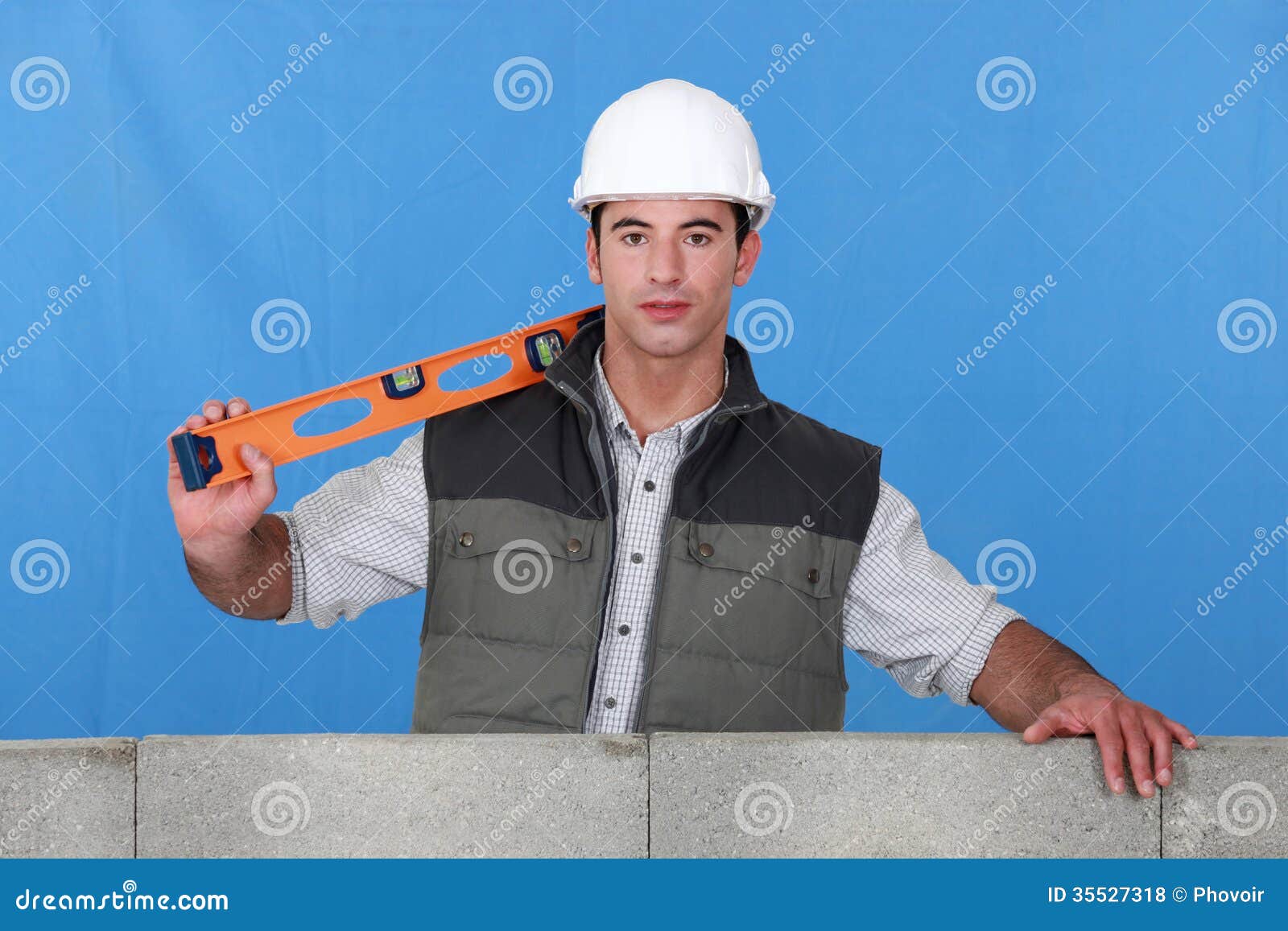 Man stood by wall stock photo. Image of clean, concrete - 35527318