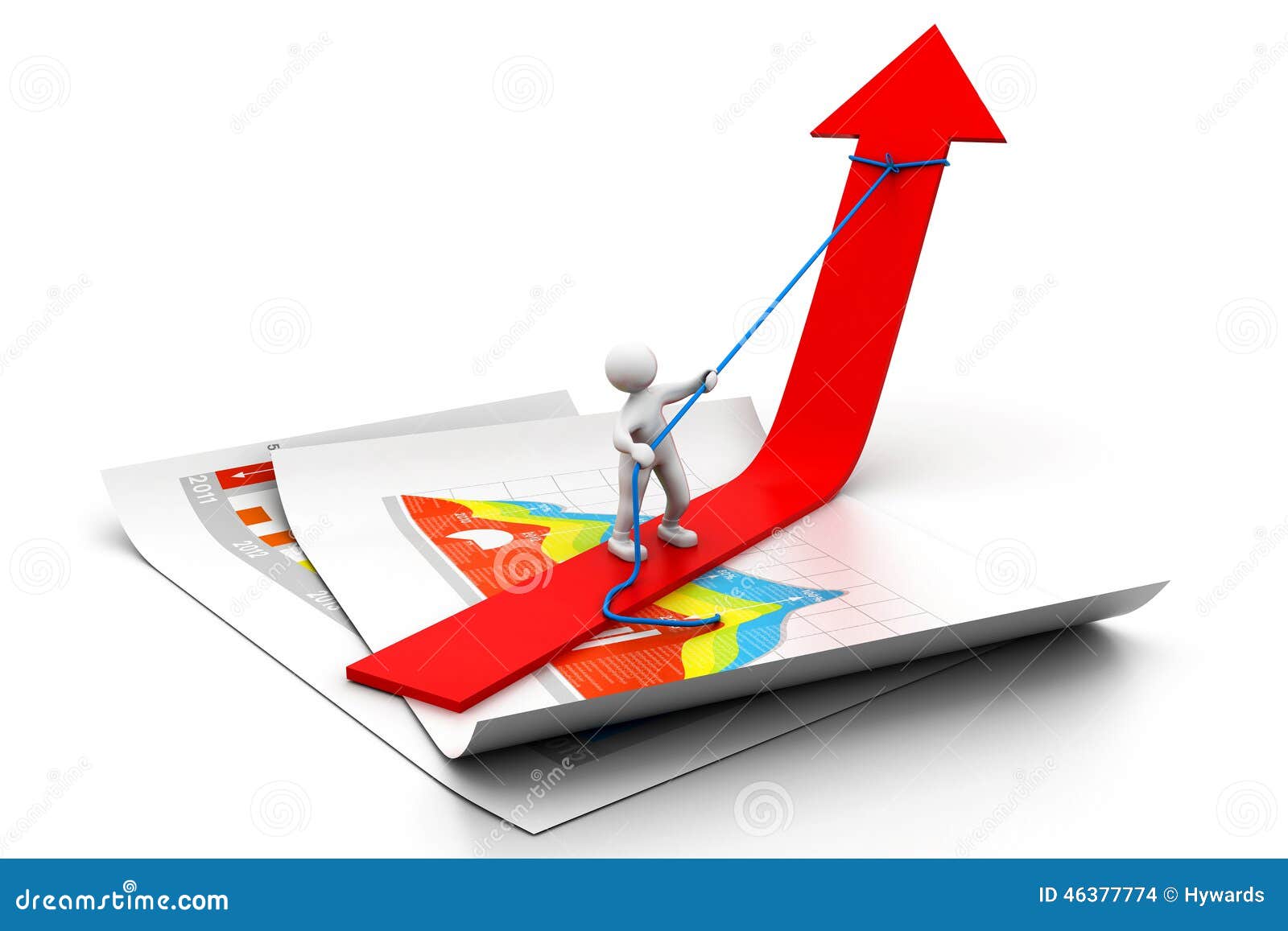 Man stop the growth graph stock illustration. Illustration of render ...