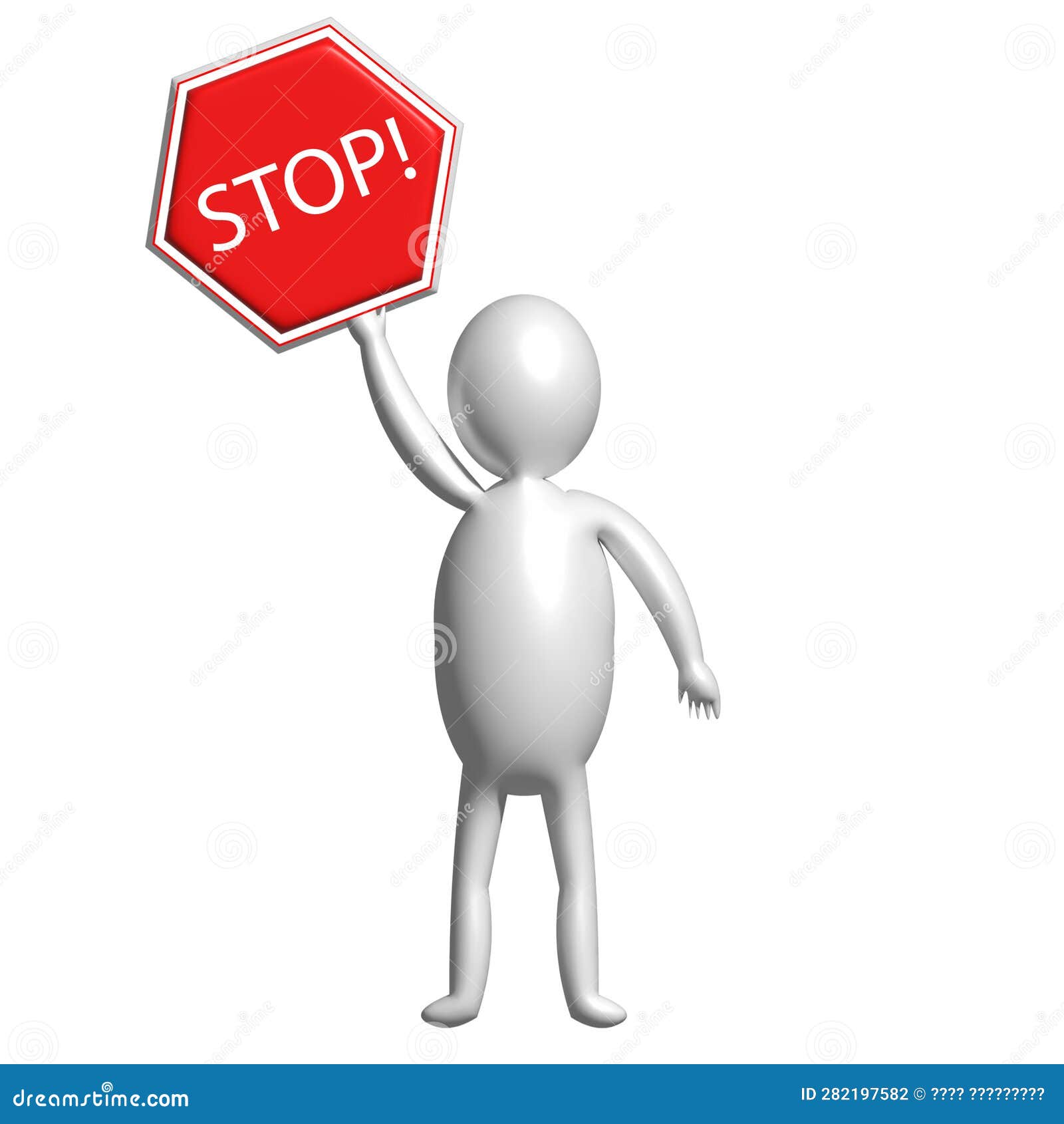 Man with stop sign stock illustration. Illustration of hand - 282197582