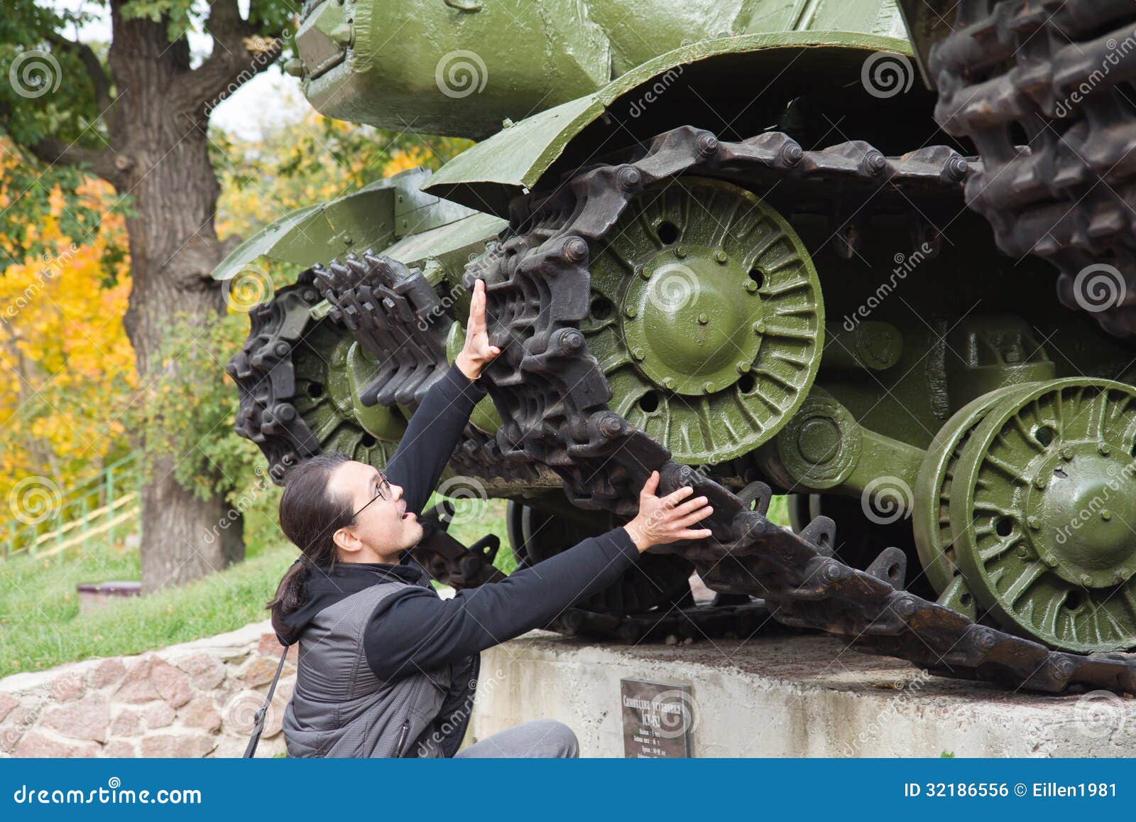 Man stopping tank stock photo. Image of pacifist, pressure - 32186556