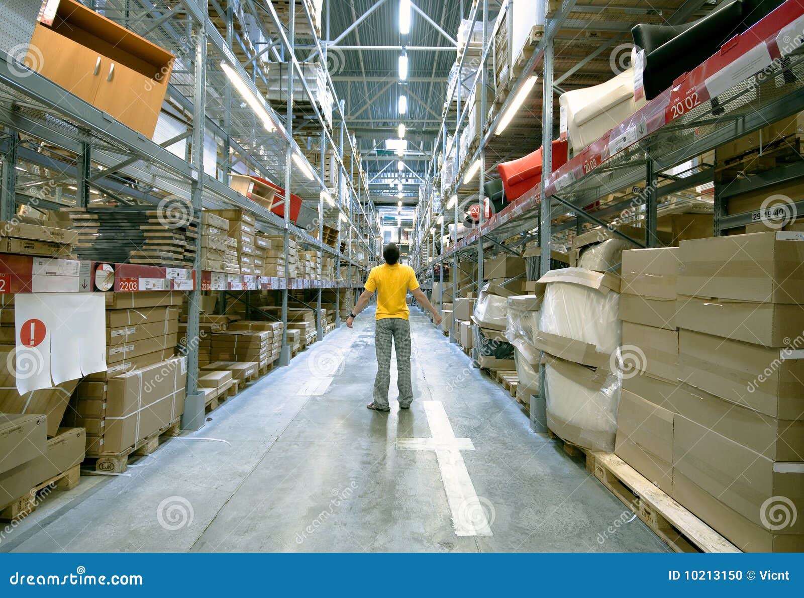Man in storehouse stock photo. Image of packing, delivering - 10213150