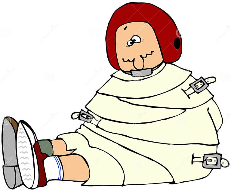 Man in a Straight Jacket stock illustration. Illustration of straight ...