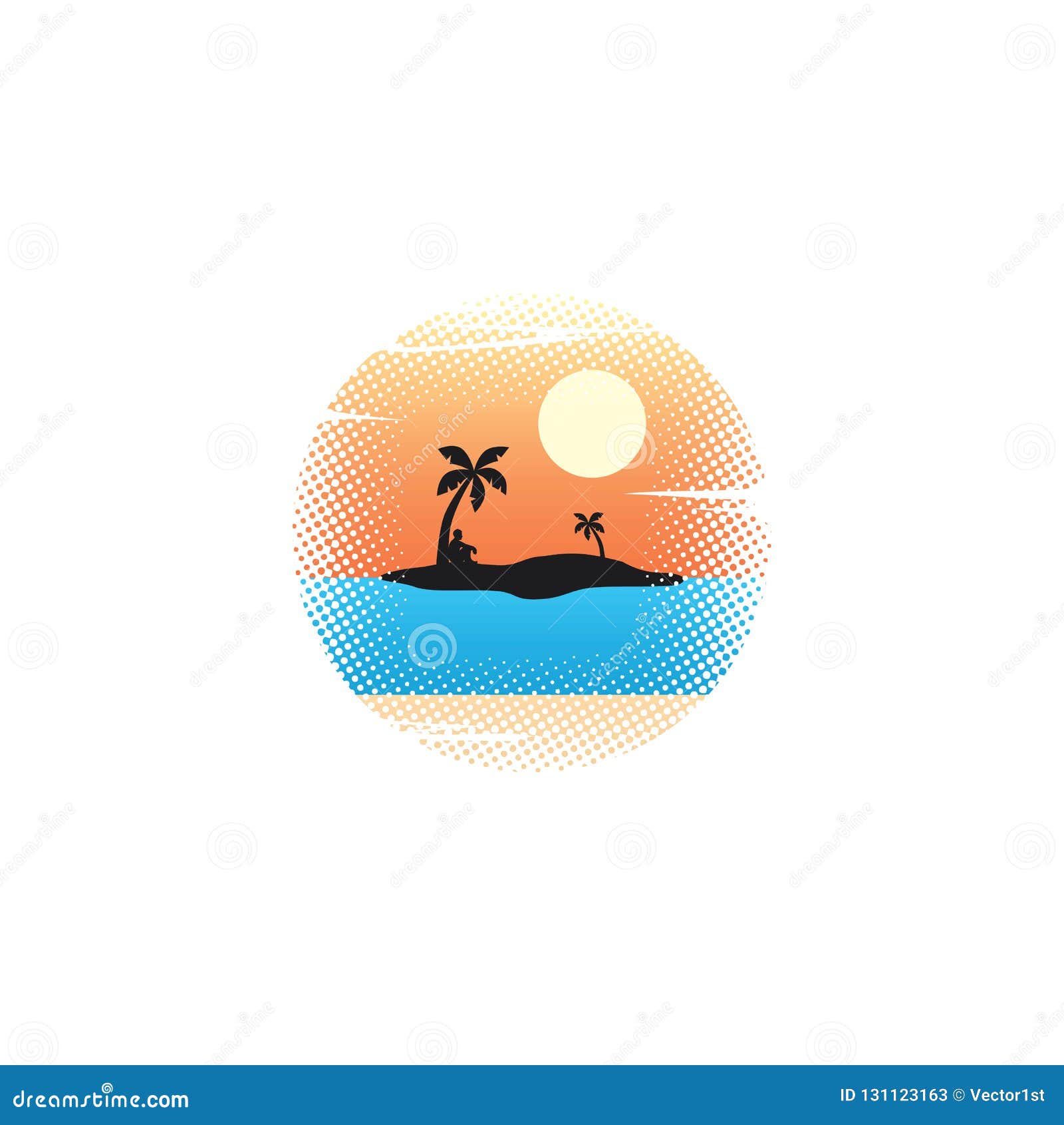 Man Stranded on Little Island Beach Theme Sign Stock Vector ...