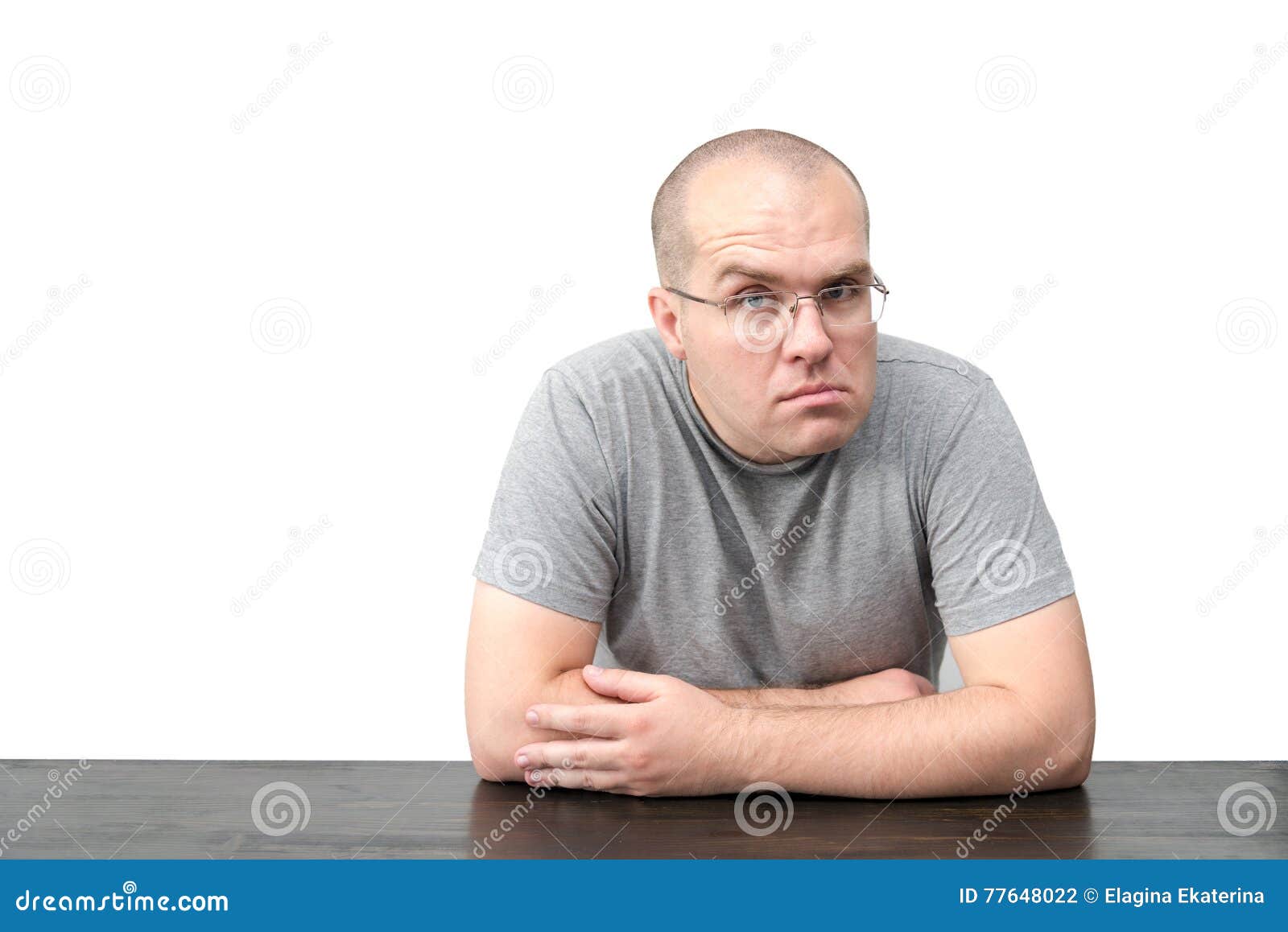 Man with Strange Face Expression Isolated on White Background Stock ...