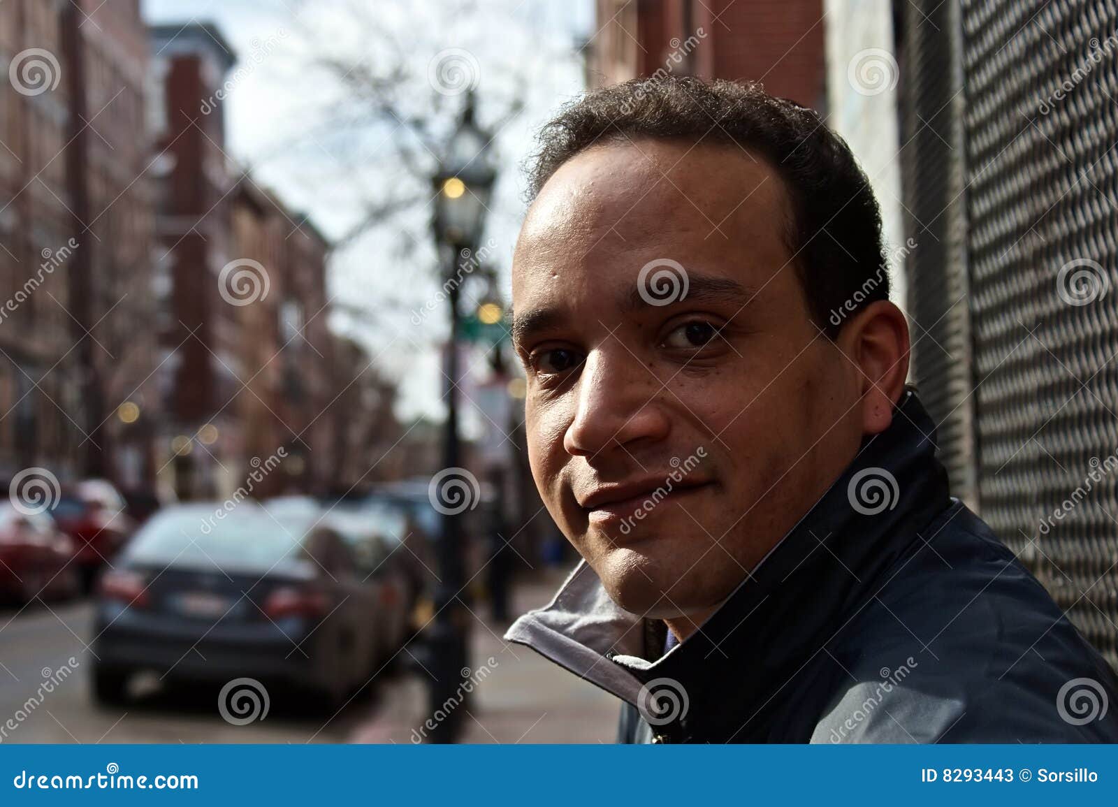 Man on street stock image. Image of jacket, copyspace - 8293443