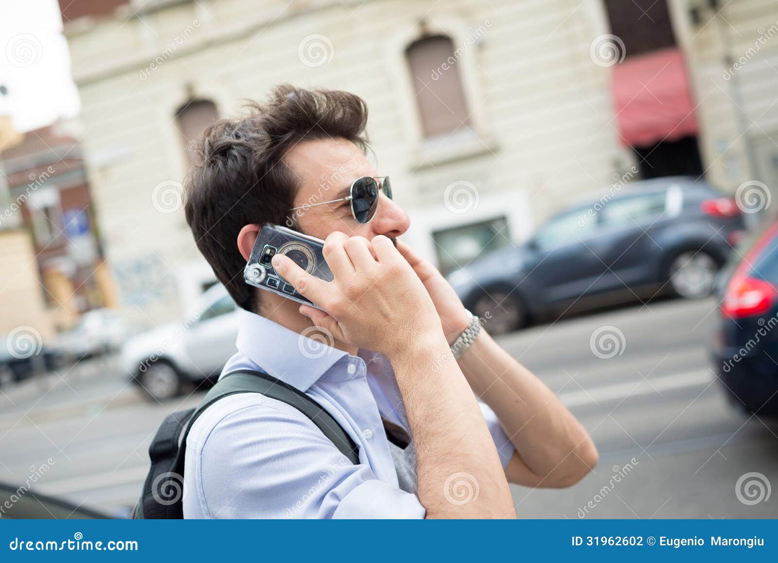 Man in the Street on the Phone Stock Photo - Image of contemporary ...