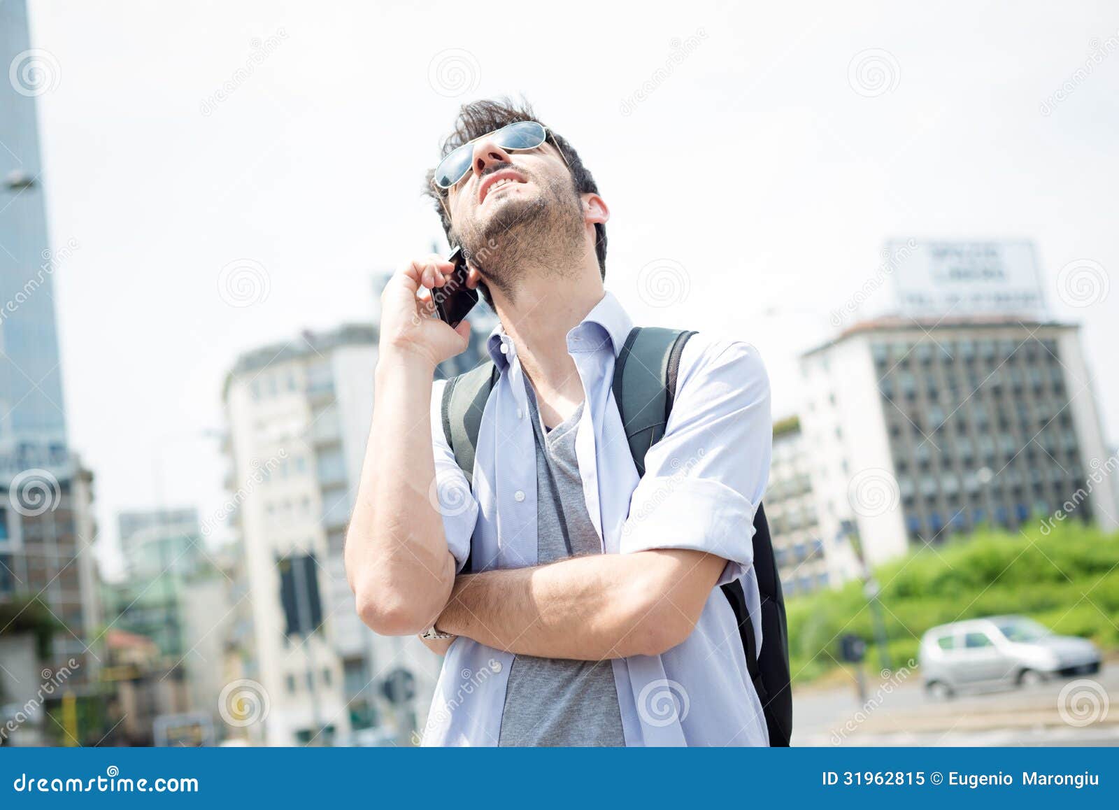 Man in the Street on the Phone Stock Image - Image of street, calling ...