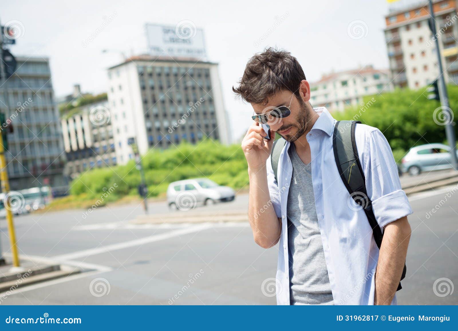 Man in the Street on the Phone Stock Image - Image of stylish, calling ...