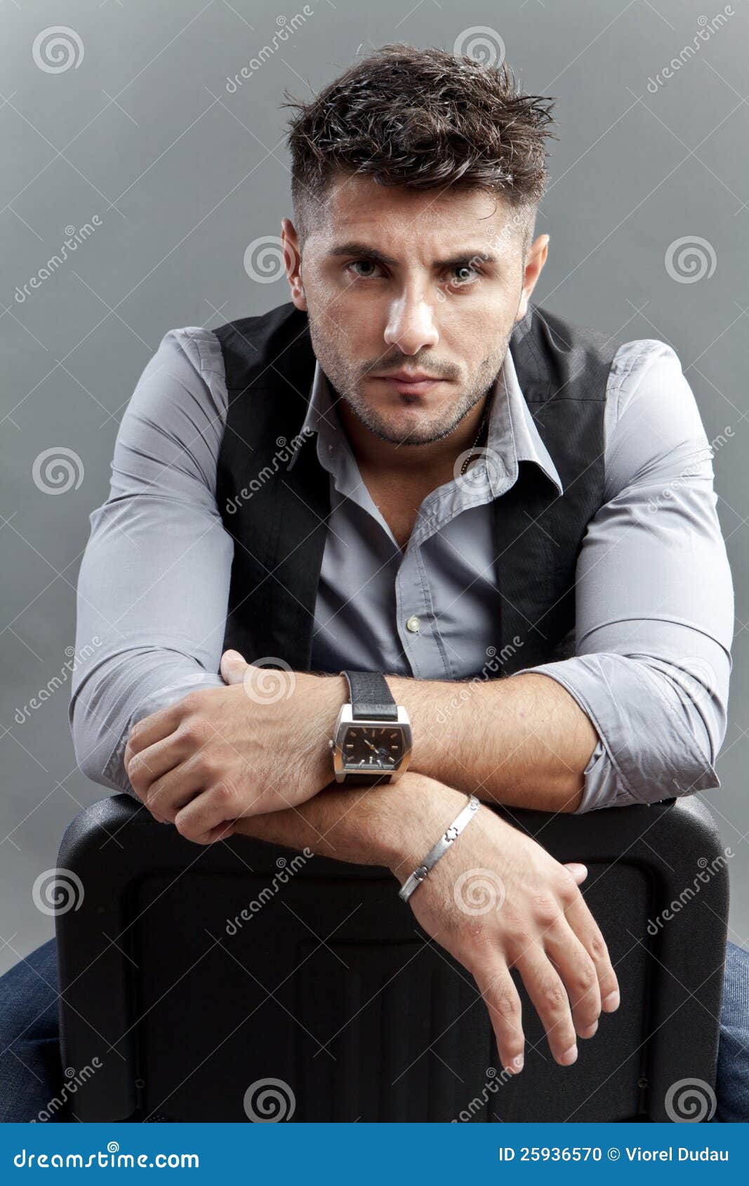 Man in stress stock photo. Image of away, studio, young - 25936570