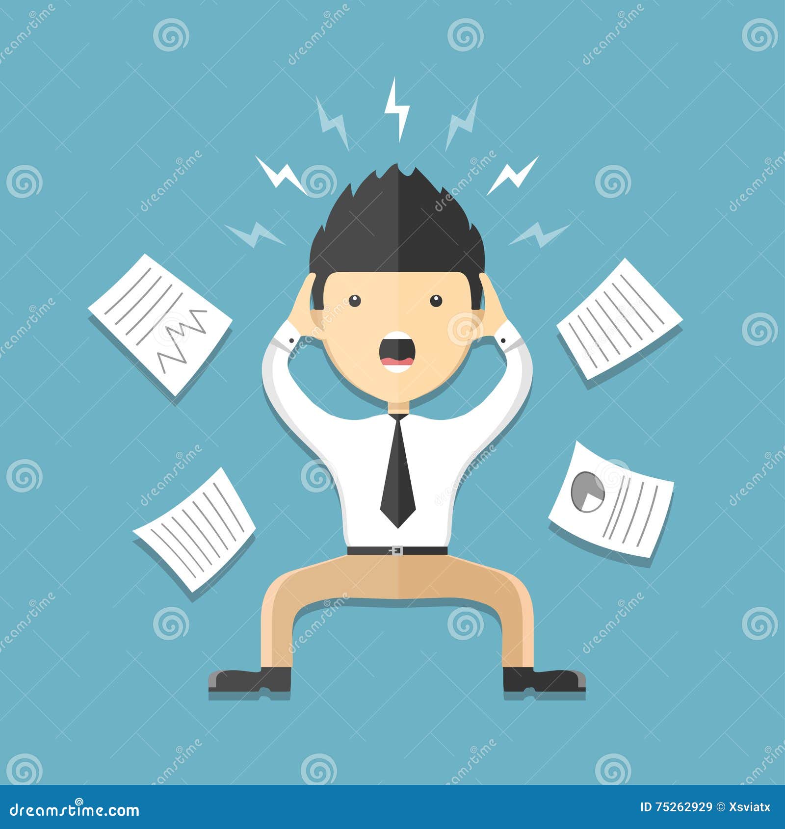 Man Stress on Work Flat Icon Stock Vector - Illustration of graphic ...