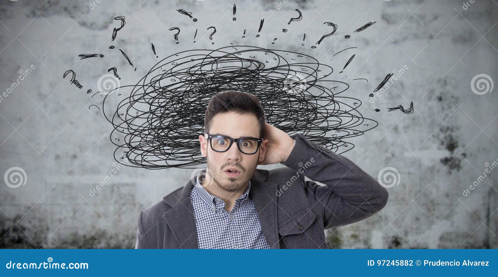 Man stressed with problems stock photo. Image of decision - 97245882