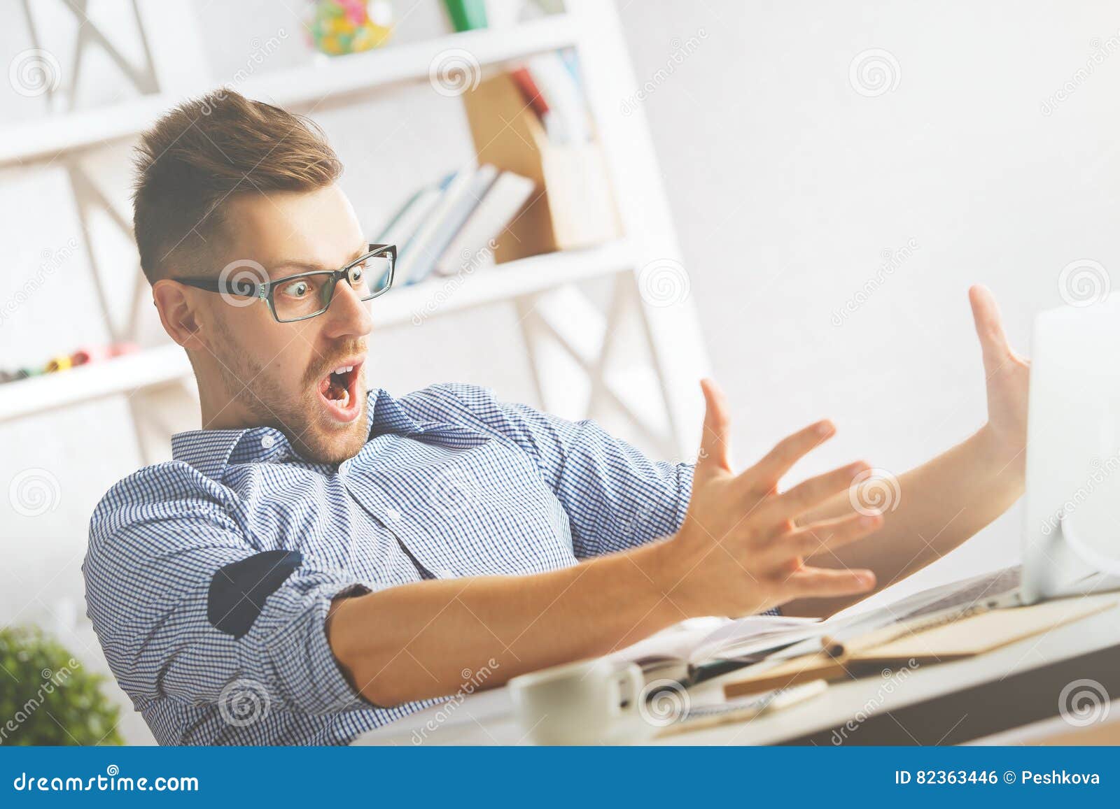 Man Stressing Over Unsaved Data Stock Photo - Image of closeup, home ...