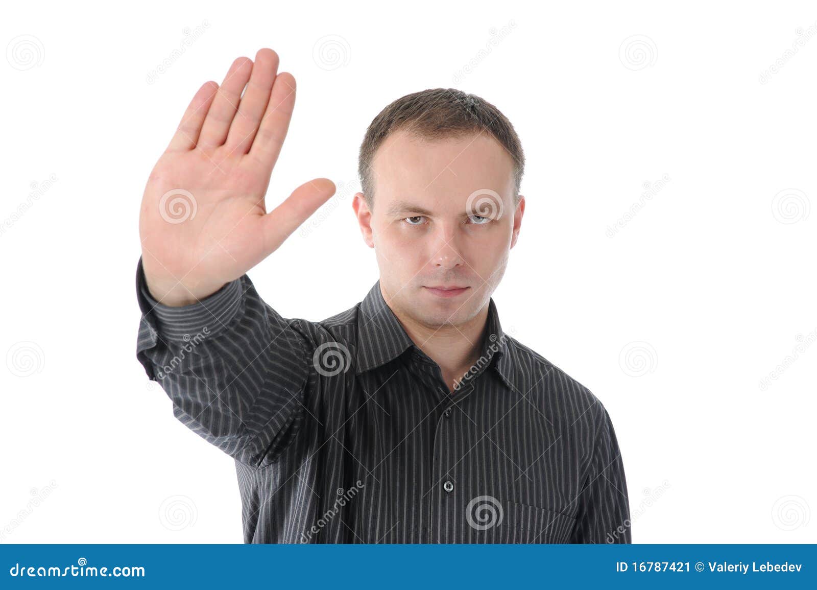 Man stretches out his hand stock image. Image of isolated - 16787421