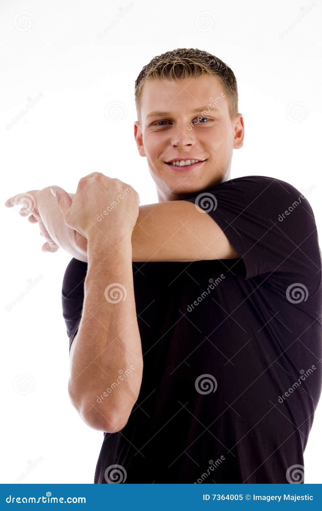 Man stretching stock image. Image of concept, studio, american - 7364005