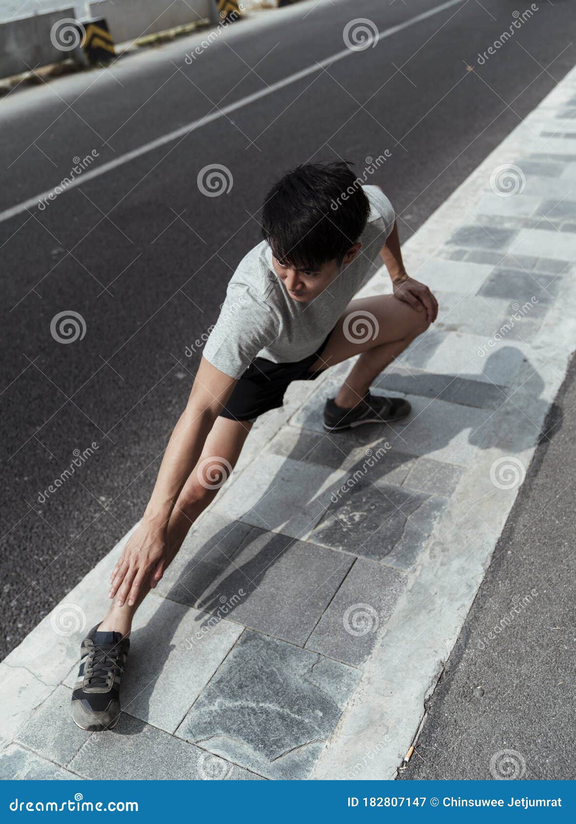 Leg Stretching after Long Running Stock Image - Image of action ...