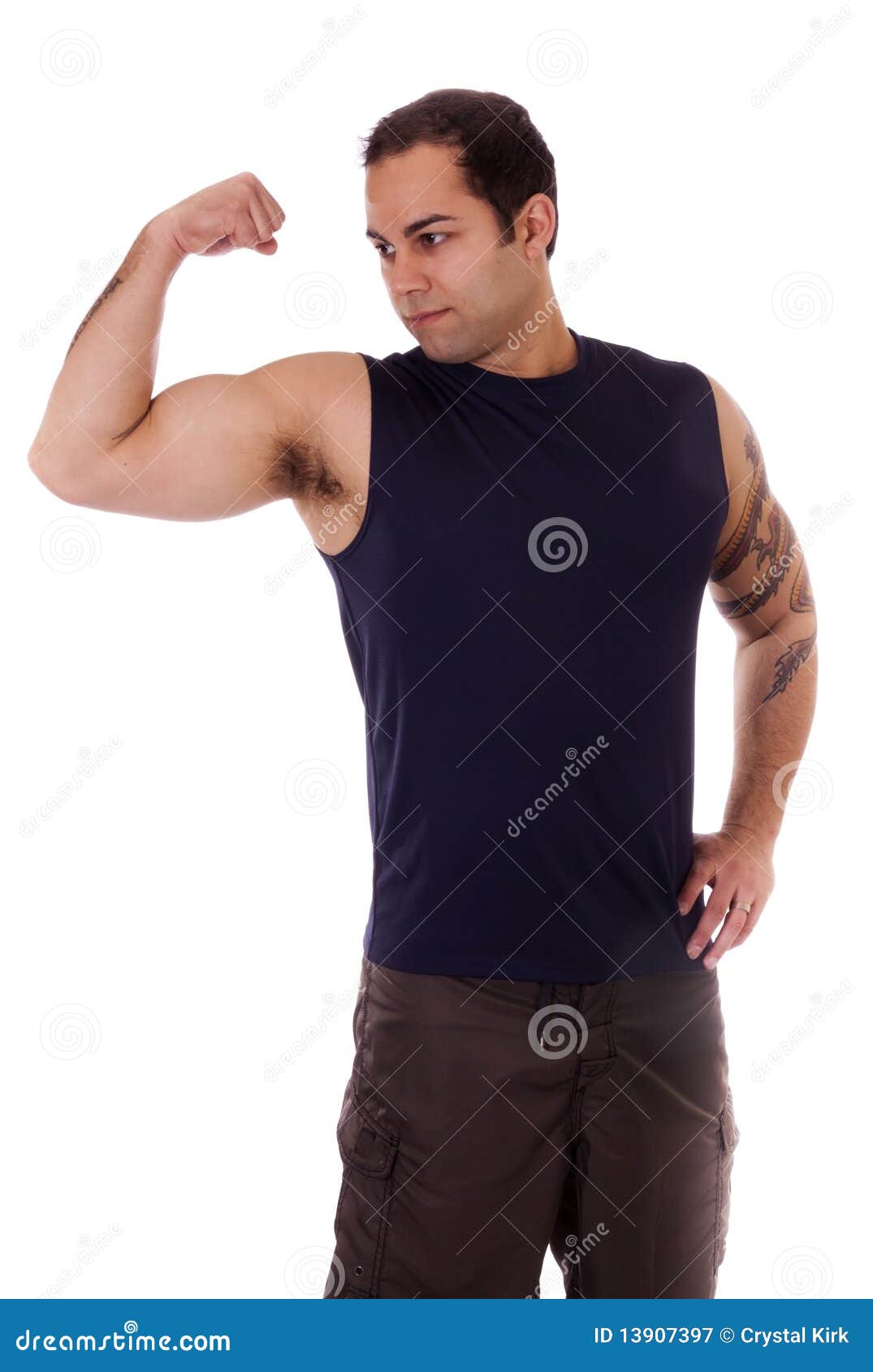 Man with strong back stock image. Image of muscular, forearms - 13907397
