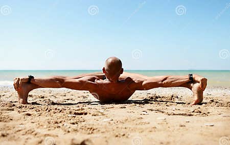 Man in Strong Stretching Yoga Pose Stock Image - Image of asana, shape ...