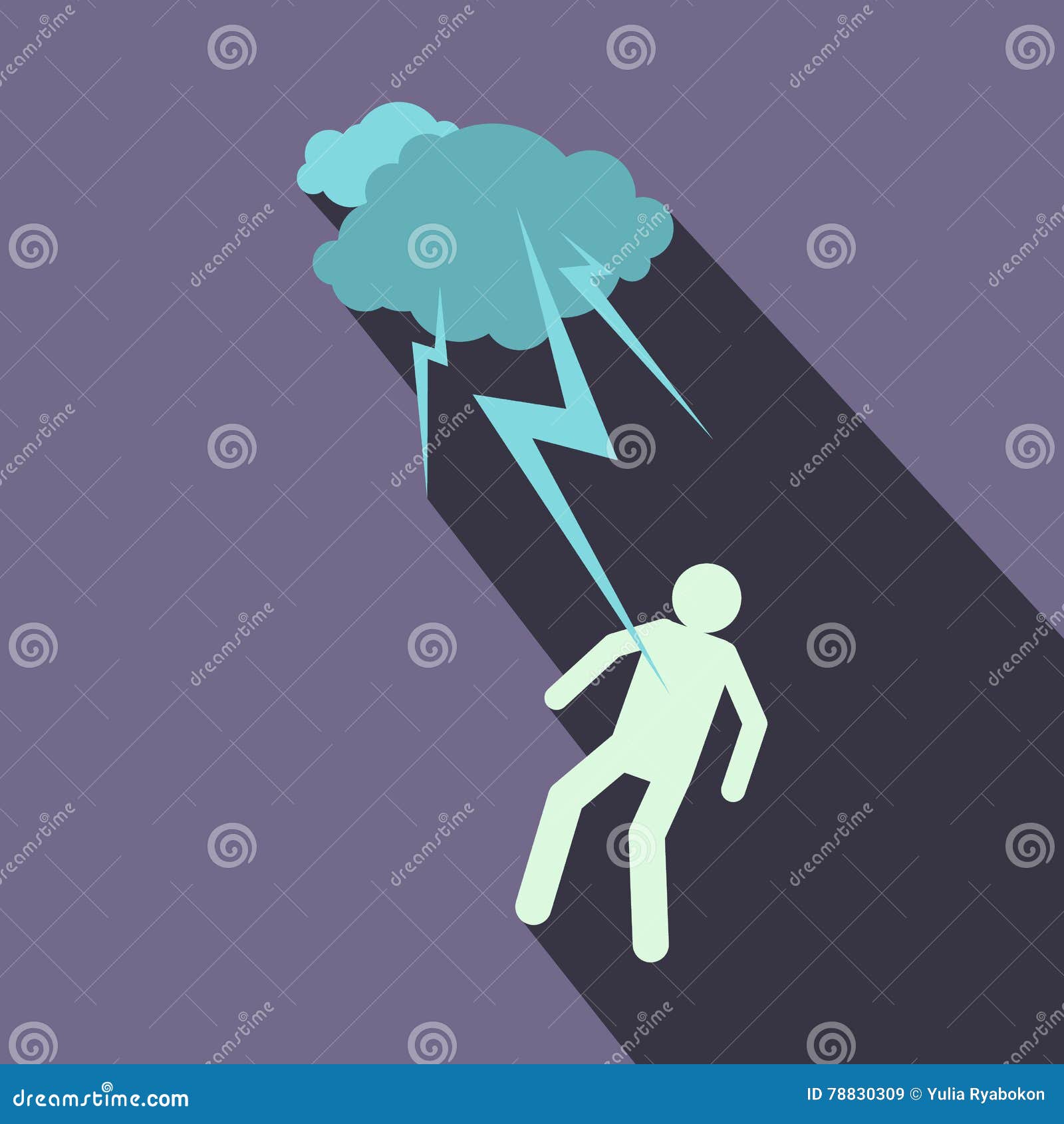Man Struck By Lightning Cartoon Vector | CartoonDealer.com #91098213