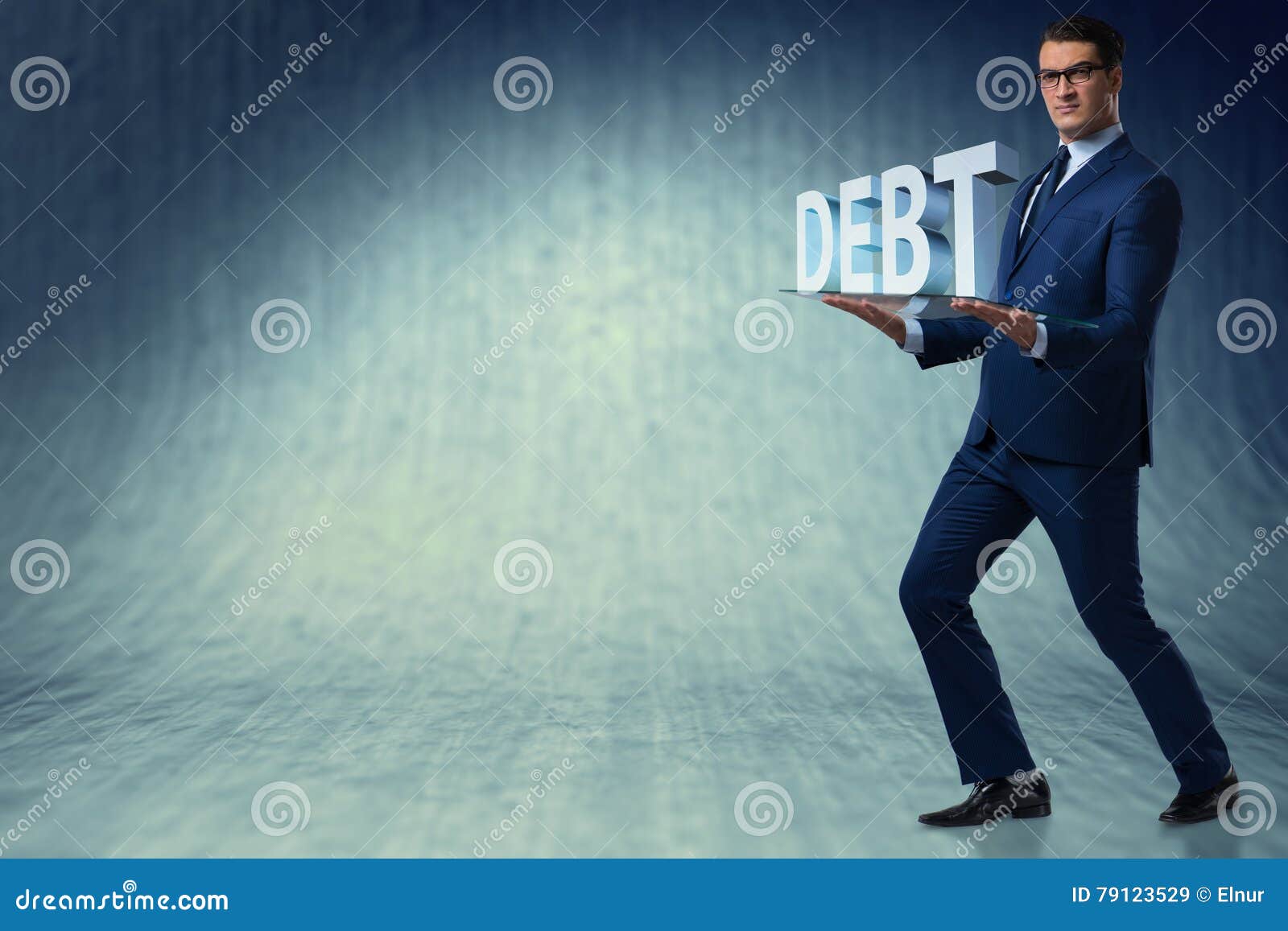 The Man Struggling with High Debt Stock Image - Image of budget, high ...
