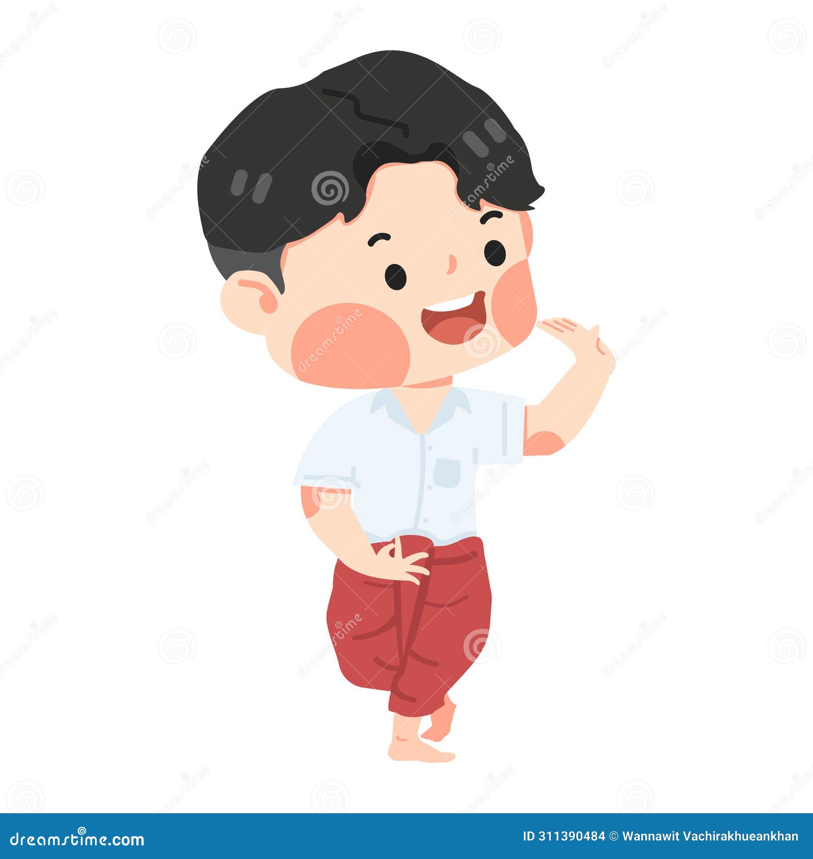 Man Student Perform Traditional Dancing Stock Vector - Illustration of ...