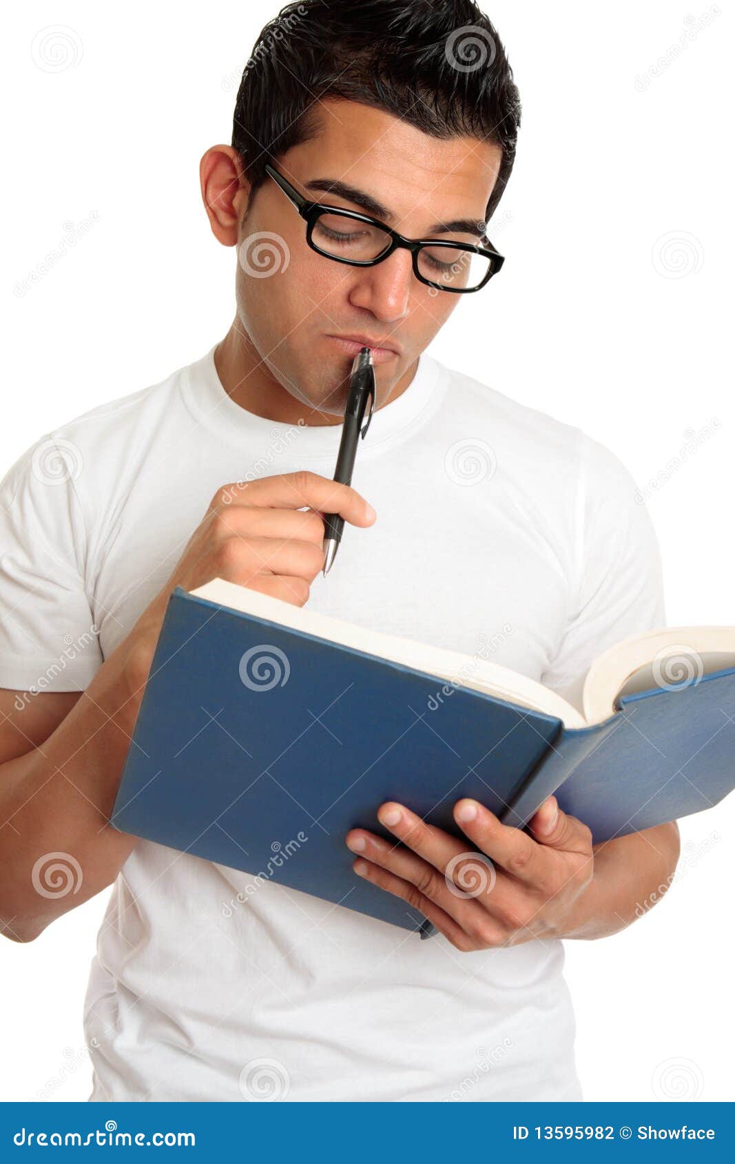 Man or Student Pondering or Thinking Intently Stock Photo - Image of ...