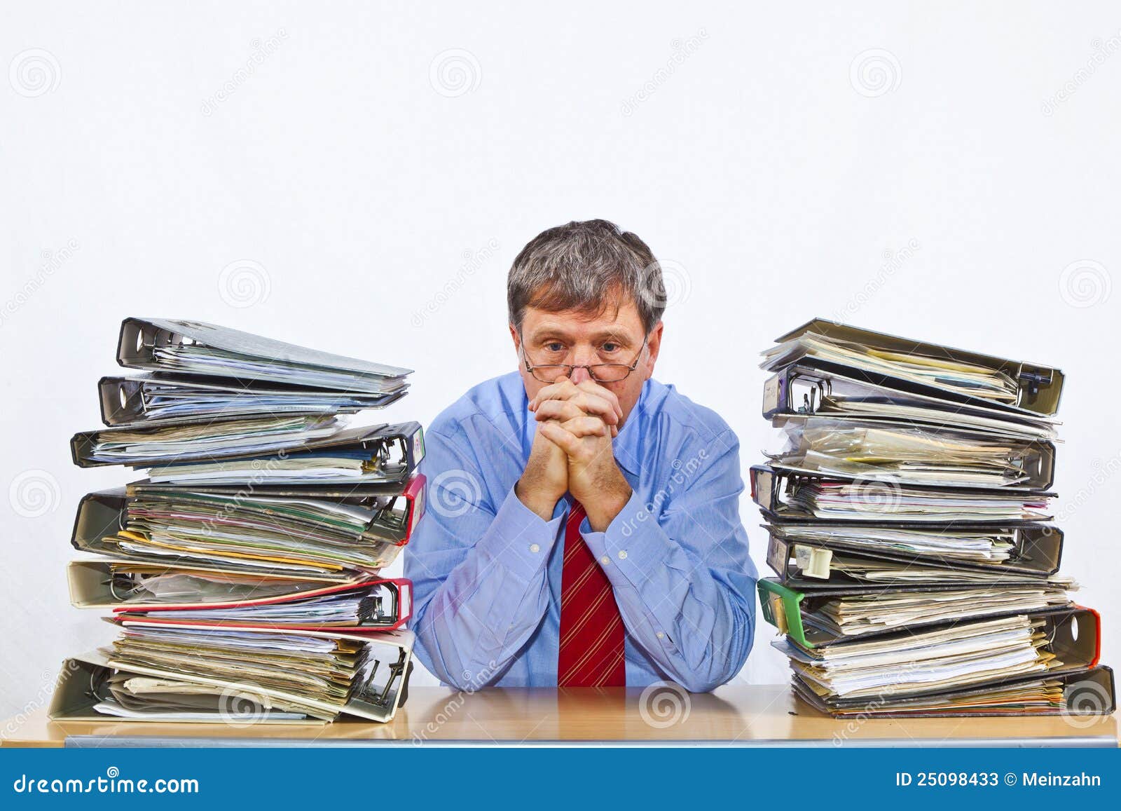 Man Studies Folder with Files at Stock Image - Image of homework, learn ...