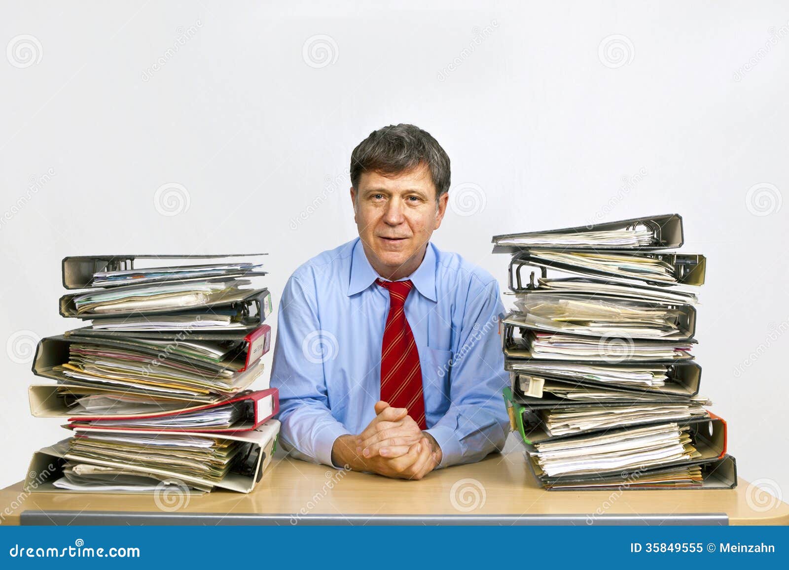 Man Studies Folder with Files at Stock Image - Image of educate ...