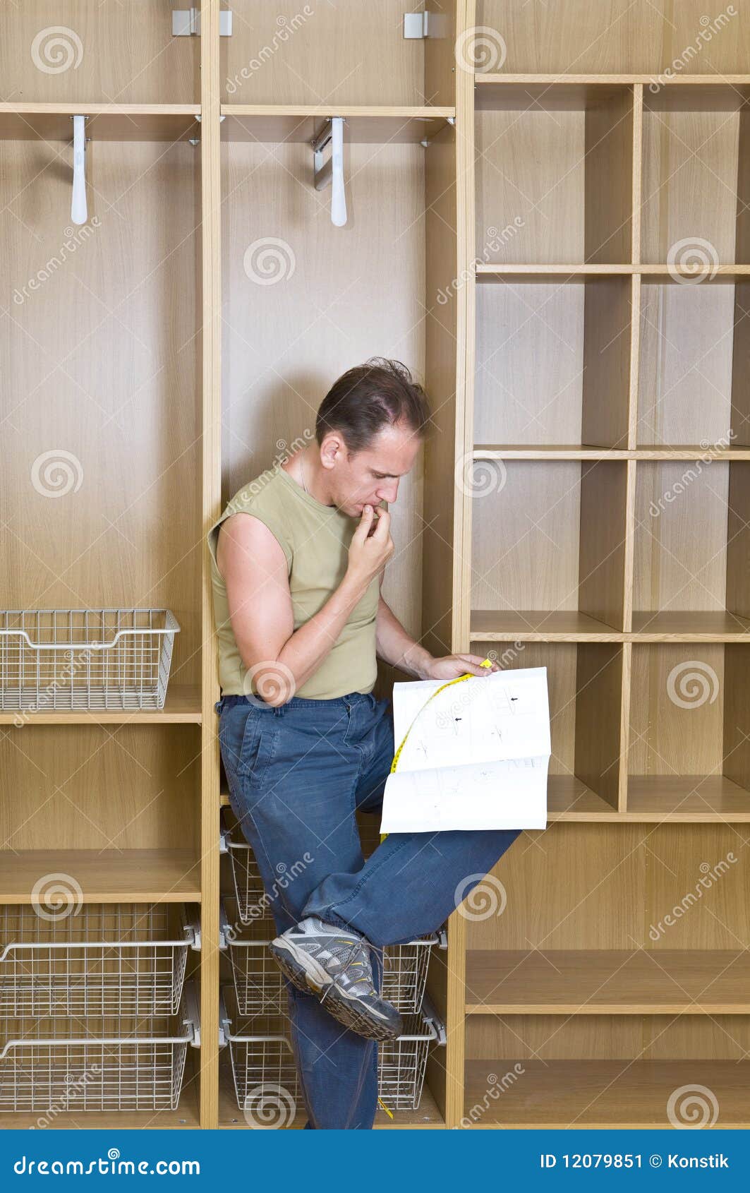 Man studies plan stock image. Image of boards, industry - 12079851