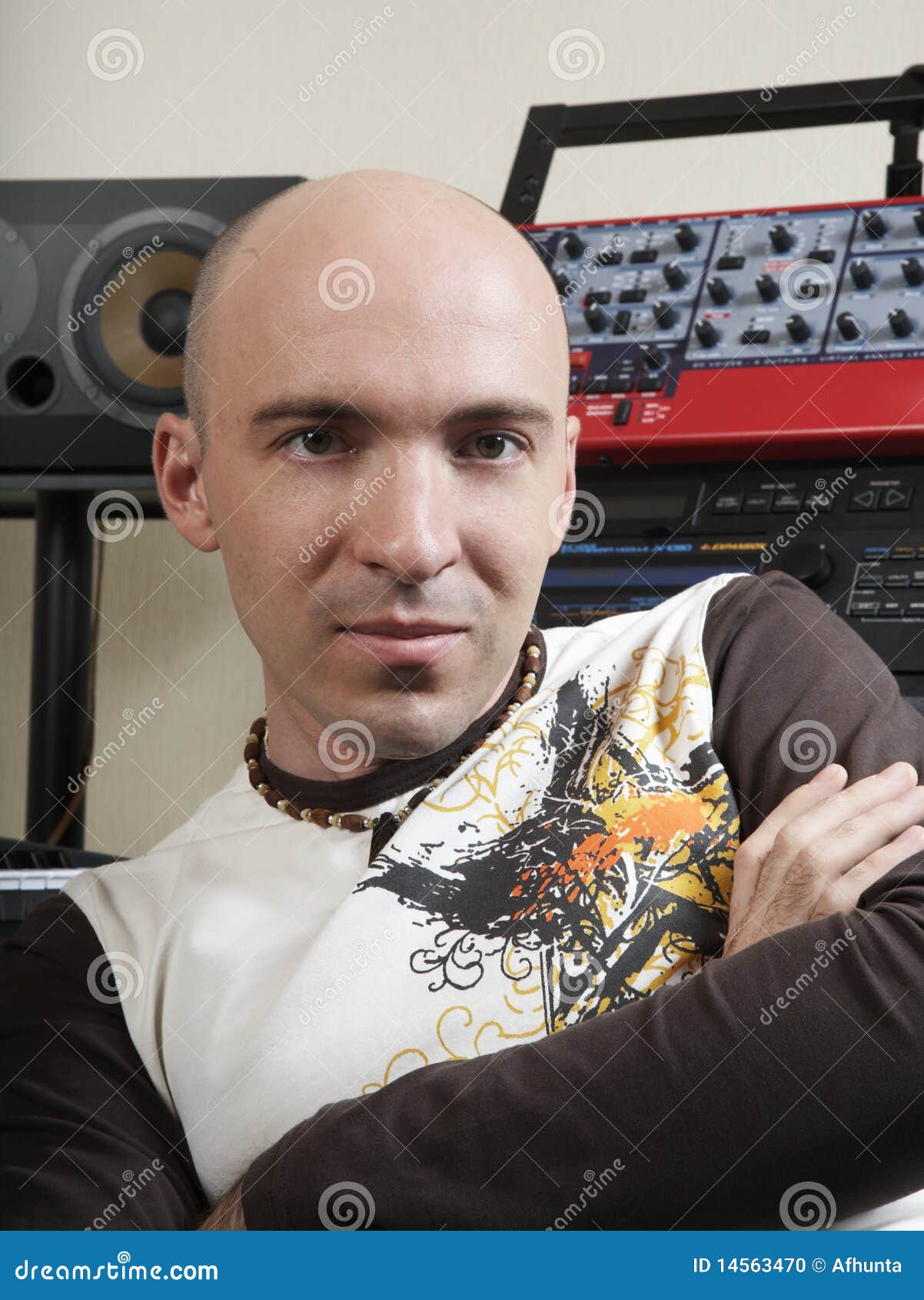 Man in studio stock photo. Image of electronic, hand - 14563470