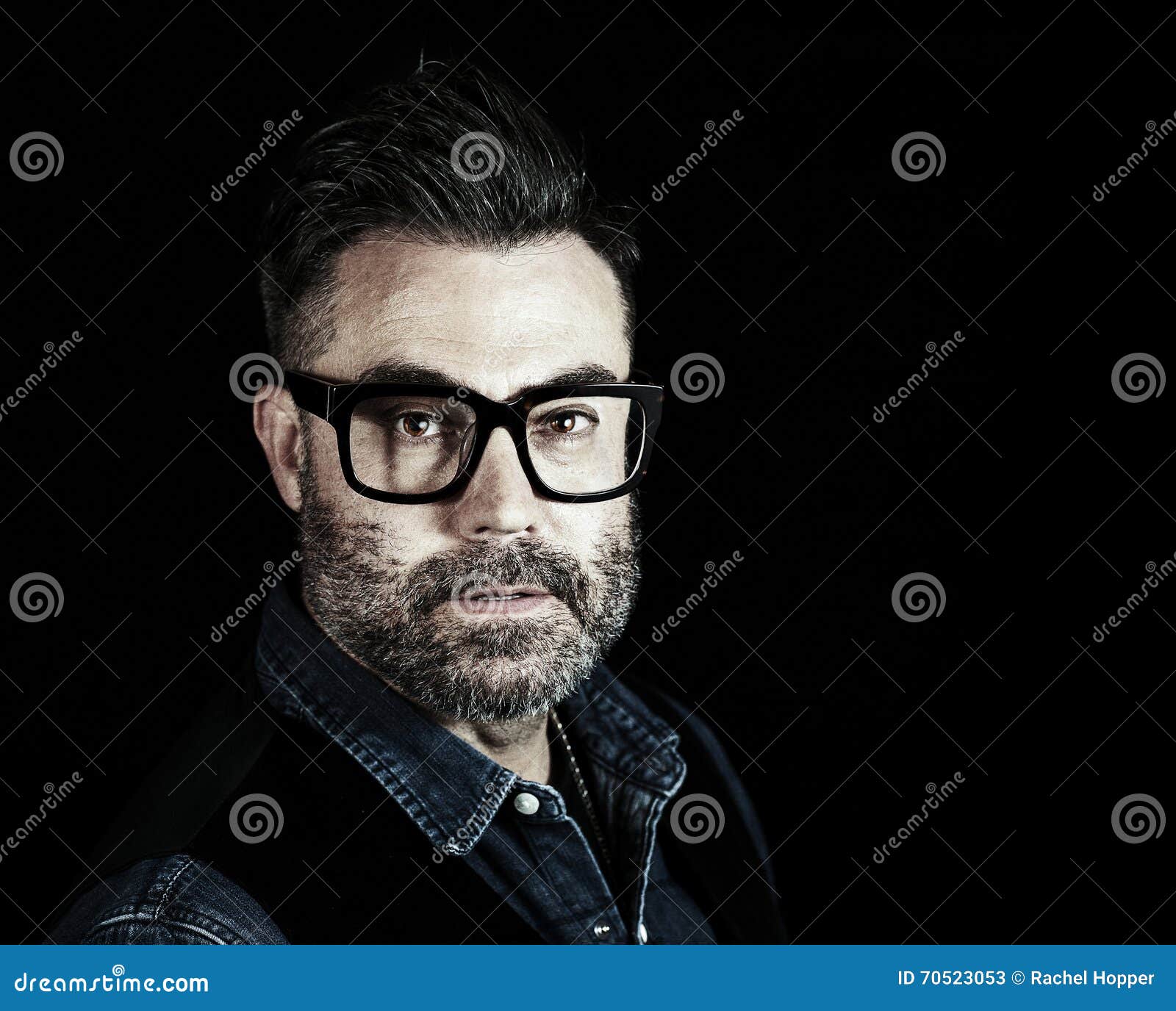 Man in Studio with Black Background Stock Image - Image of style ...