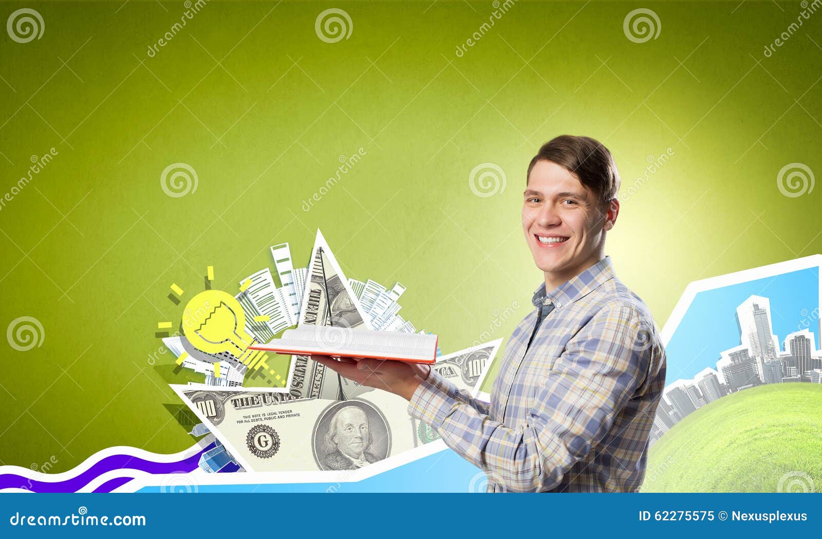 Man study finances stock image. Image of banking, hand - 62275575