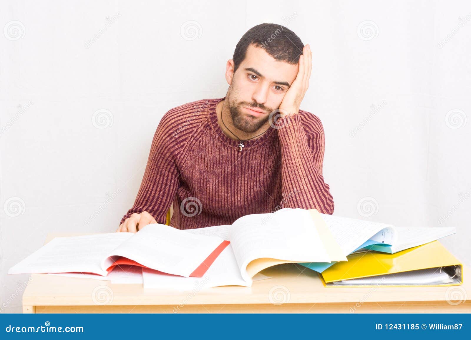 Man studying stock image. Image of school, stress, university - 12431185
