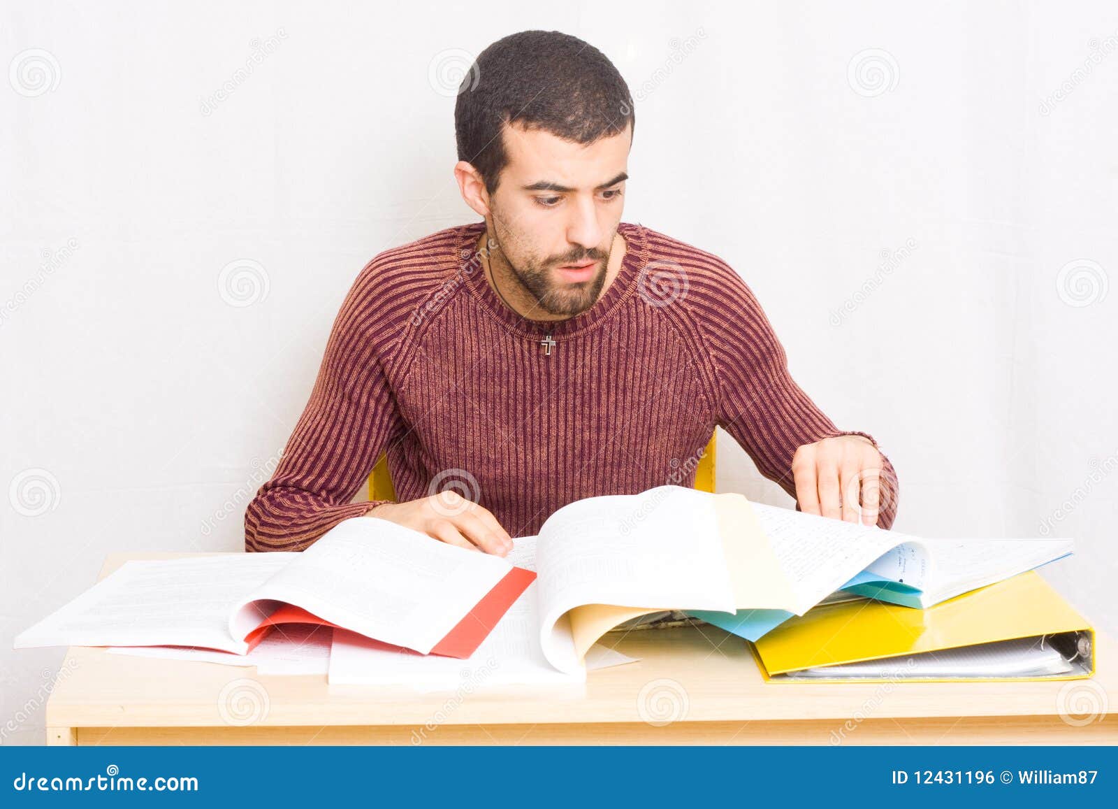 Man studying stock photo. Image of people, stress, read - 12431196